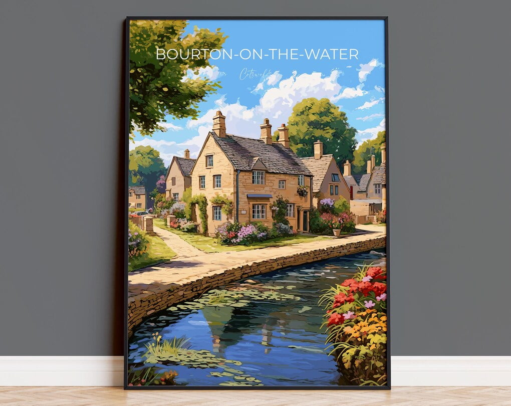 Bourton On The Water Travel Poster, Travel Print Of Bourton On The ...