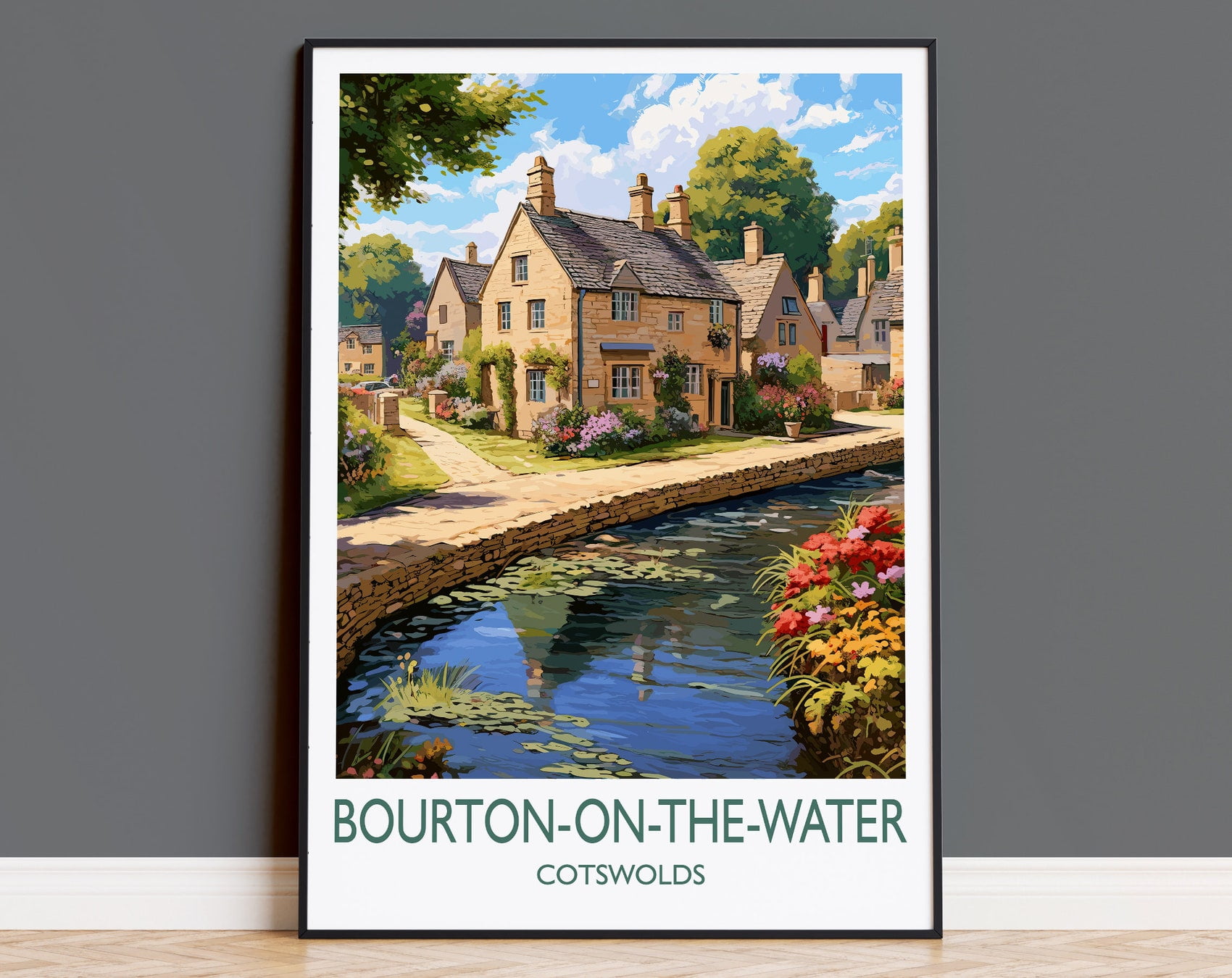 Bourton on the Water Travel Print, Travel Poster of Bourton on the ...