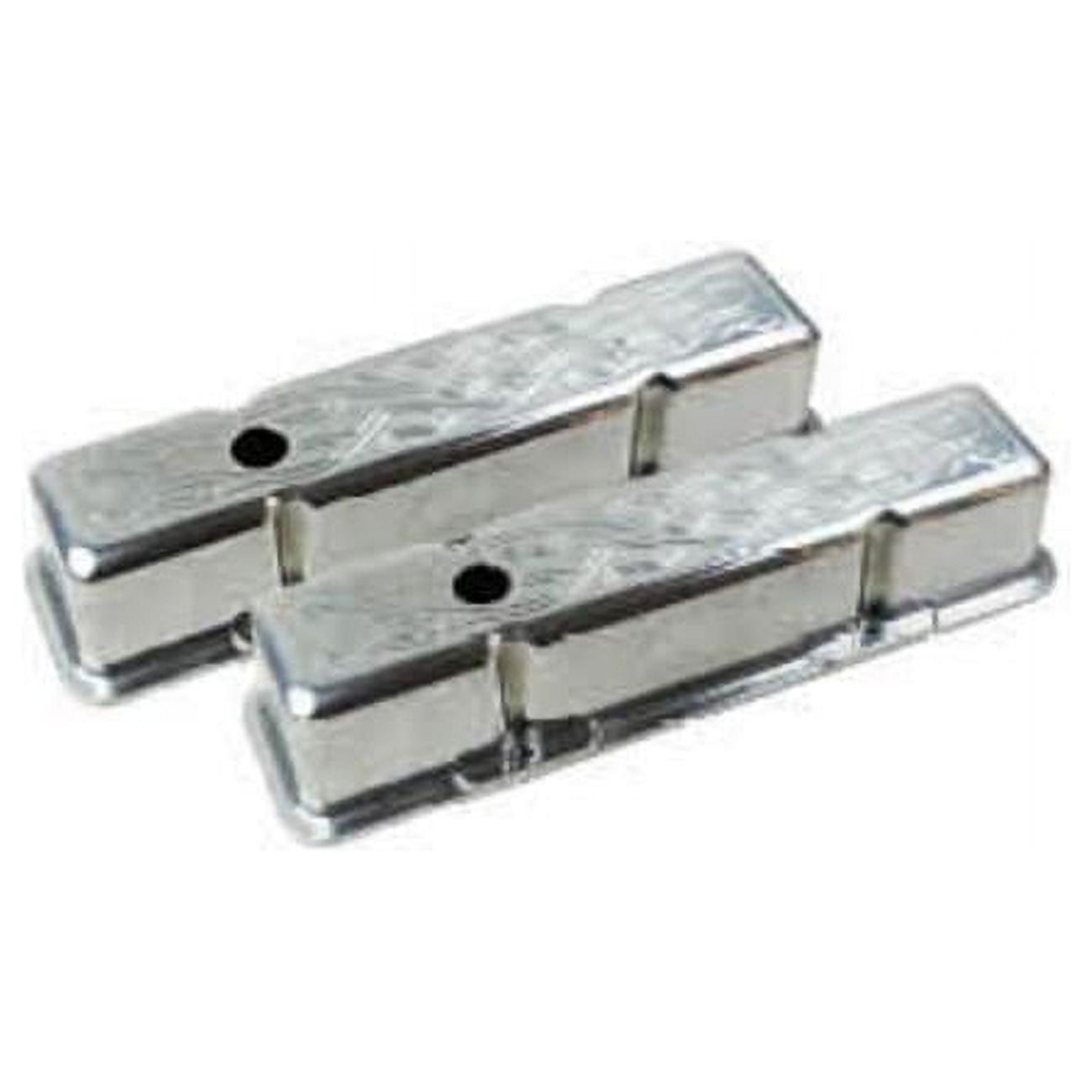 Bous Performance E41009C Tall Aluminum Flame Valve Cover with Hole for 1958-1986 SBC, Chrome ...