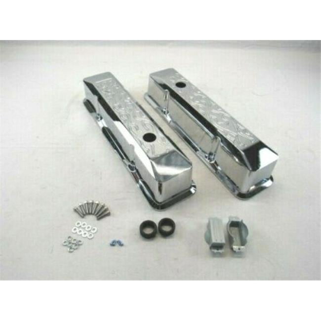 Bous Performance Tall Aluminum Flame Retro Valve Cover with Hole for ...