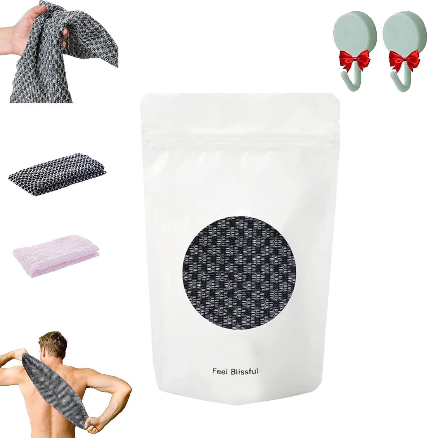 Bousalutend Exfoliating Shower Towel, Datactively Exfoliating Shower ...
