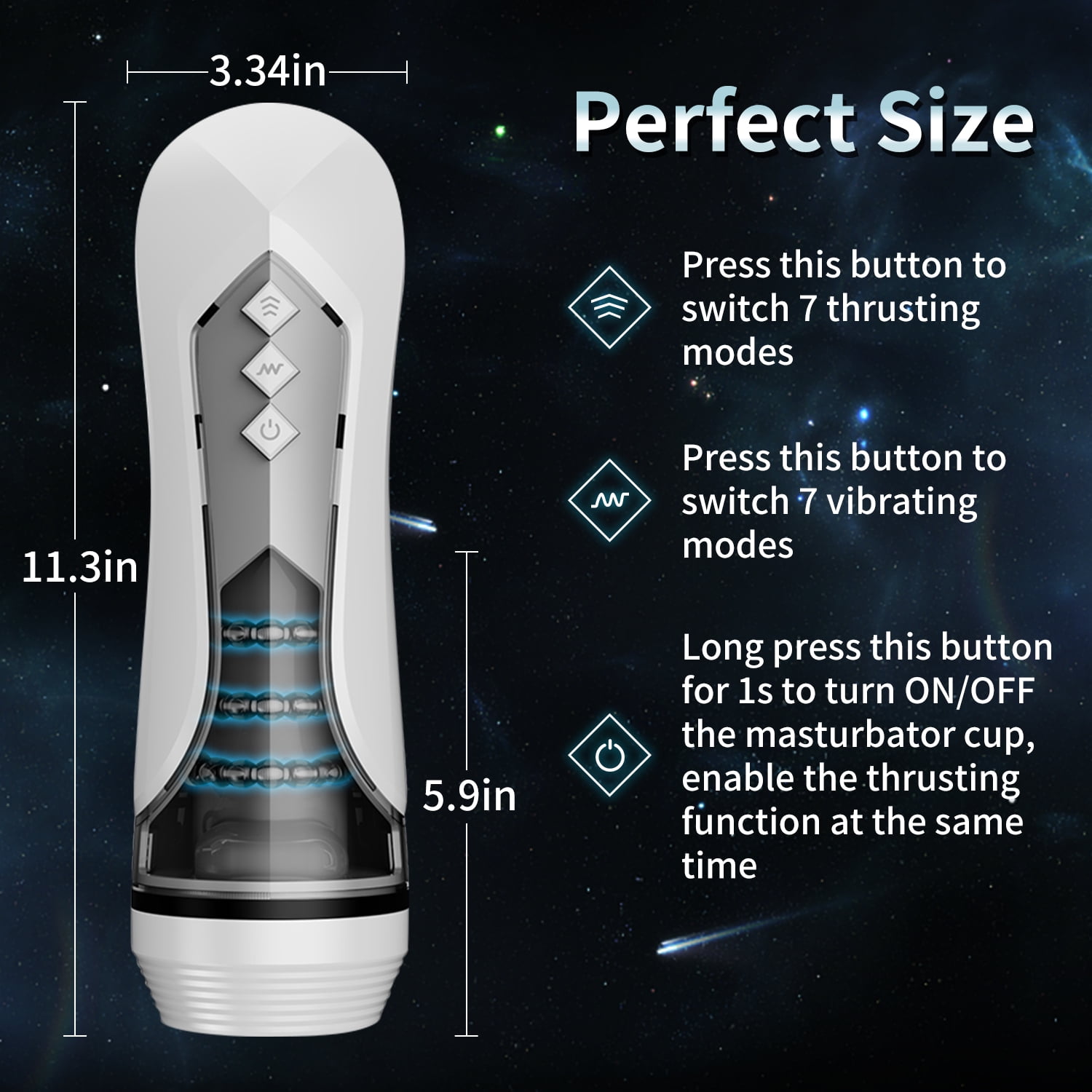 Boutique Automatic Male Masturbator Cup With 7 Thrusting Modes 7
