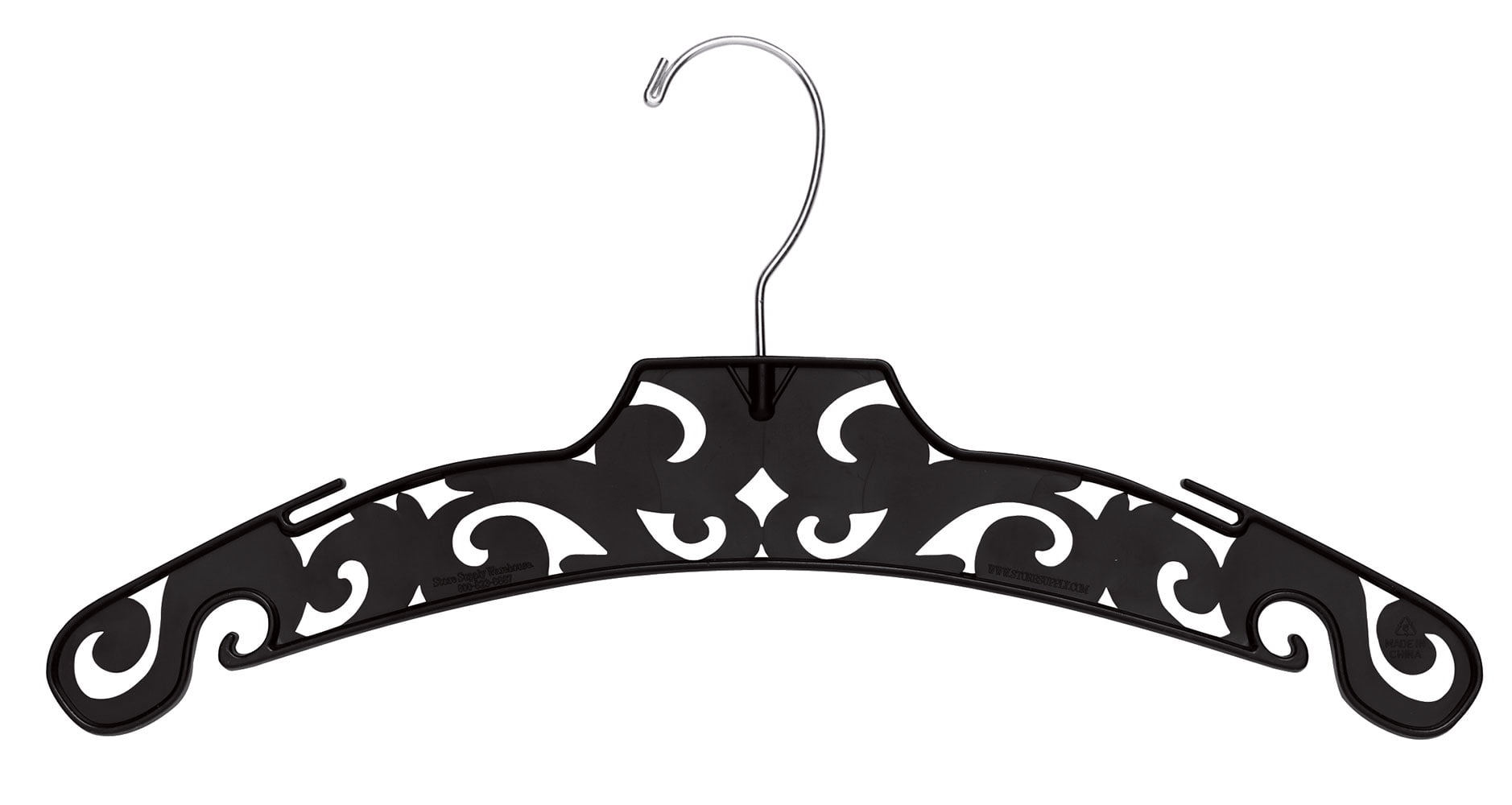 Free Shipping! Boutique Black Carved Plastic Dress Hangers - Case of 50 ...