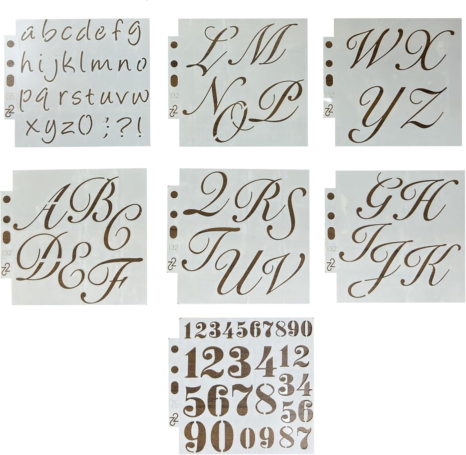 Boutique Calligraphy Stencil Template Kit - 7 Reusable Pieces includes ...