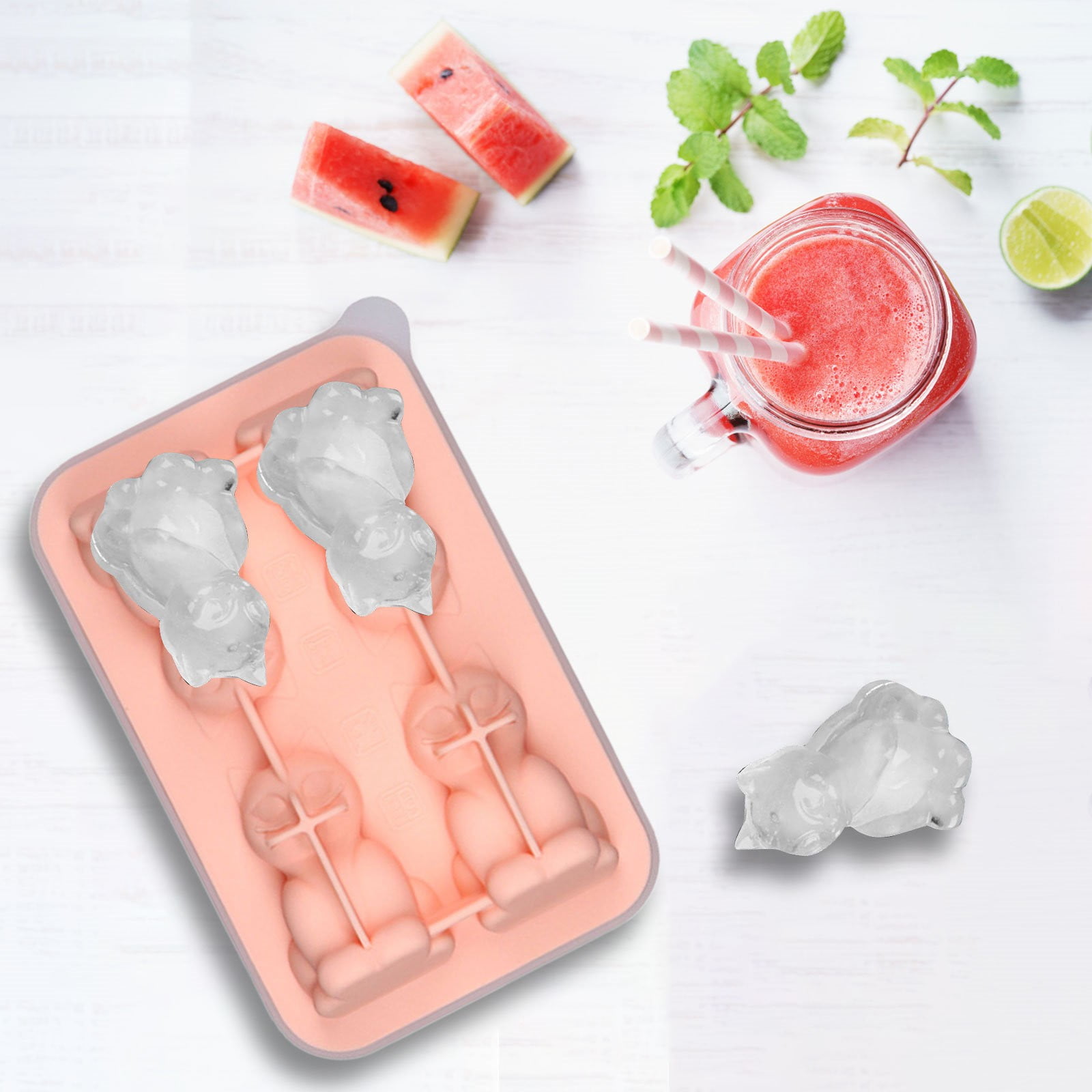 Boutique Clearance Kitchen Ice Grid 3d Cat Shaped Silicone Ice Cube ...