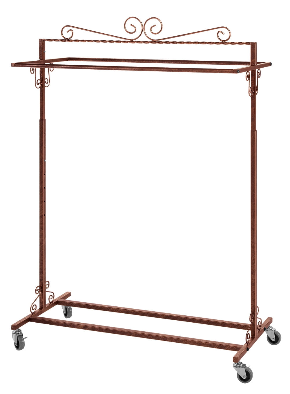 SSWBasics Boutique Cobblestone Double-Rail Rolling Clothing Rack ...