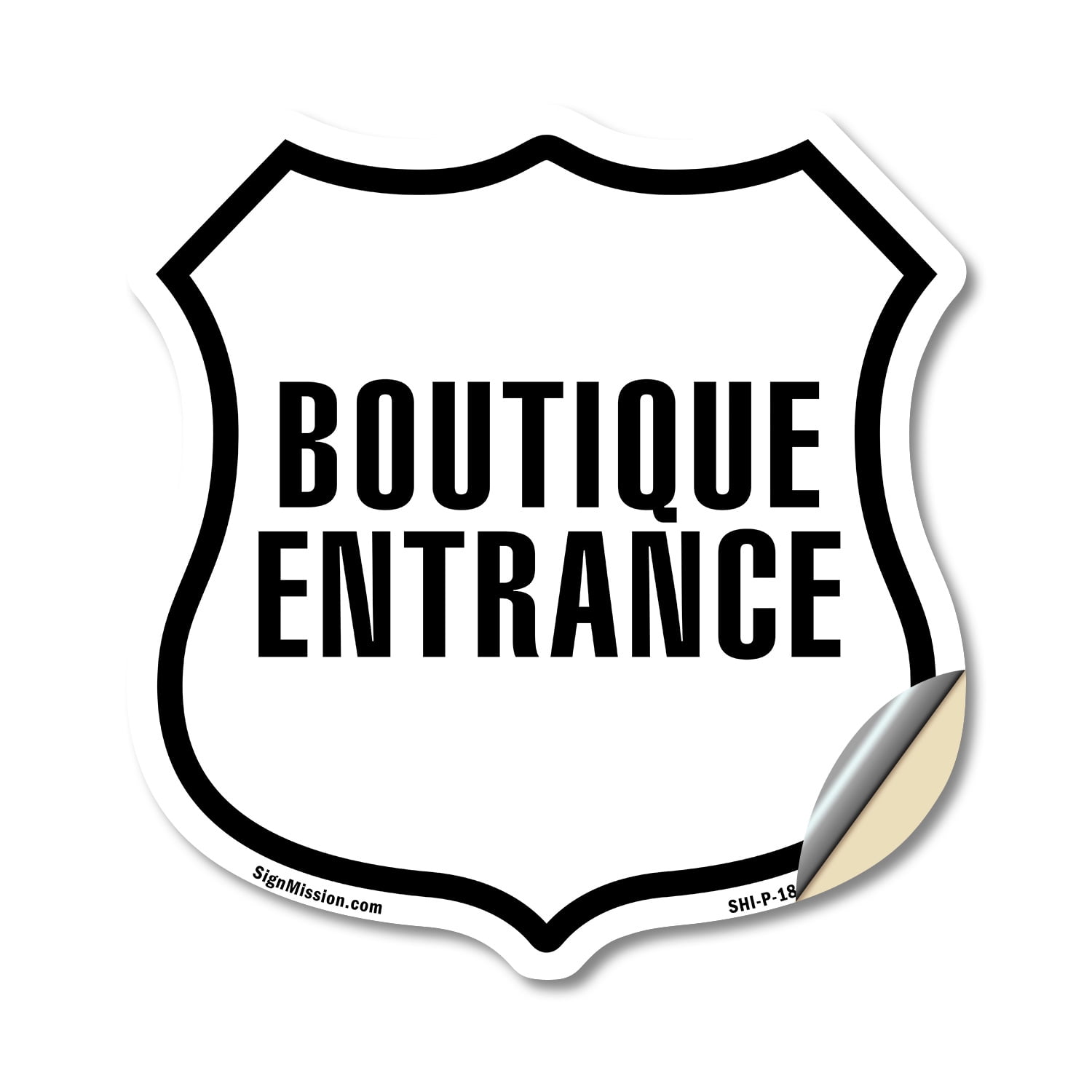 Boutique Entrance 12 inch X 12 inch Shield Shaped Heavy Duty 3.2 mil ...