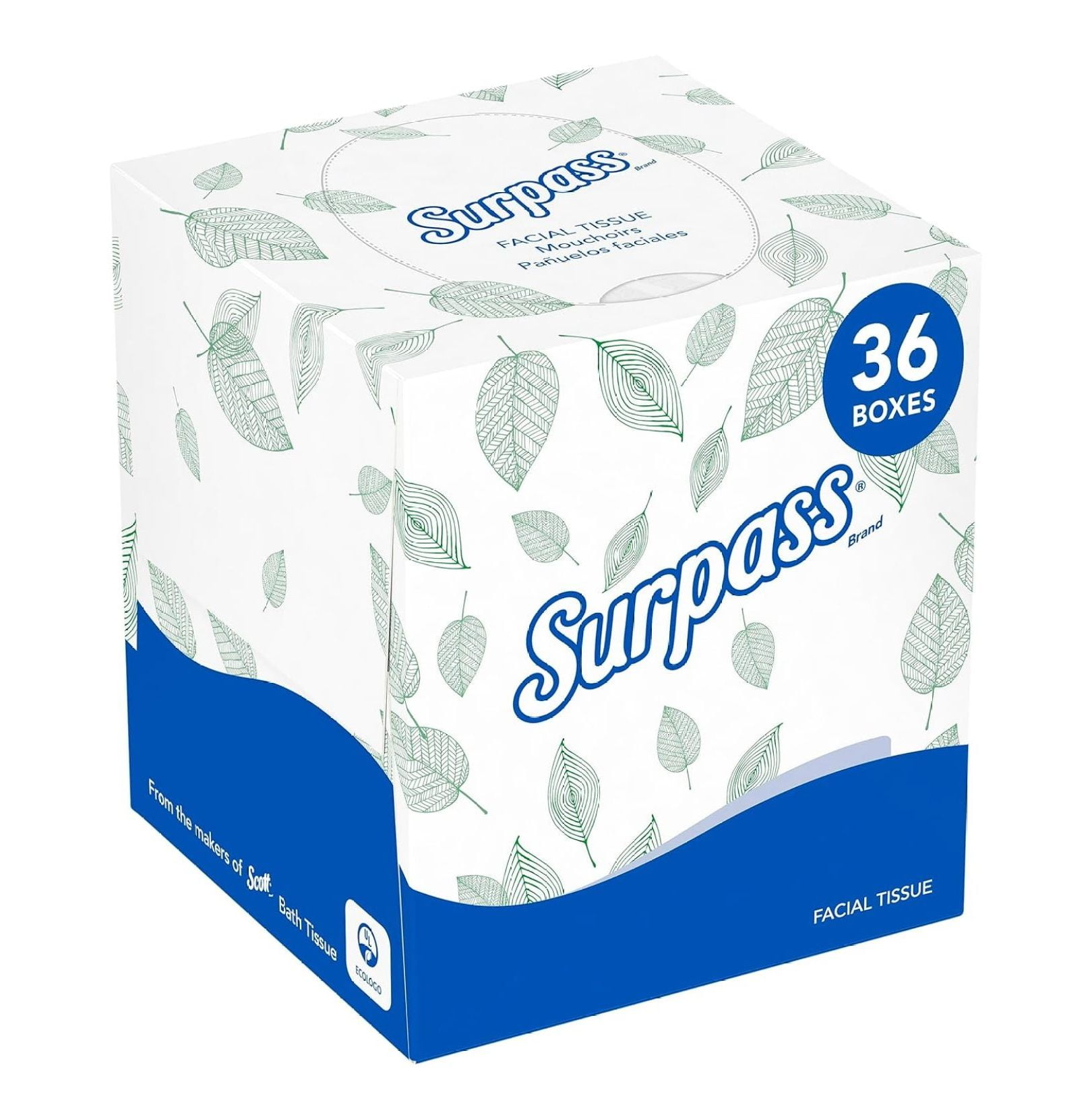 Boutique Facial Tissue Cube (21320), 2-Ply, White, Unscented, 110 Face ...
