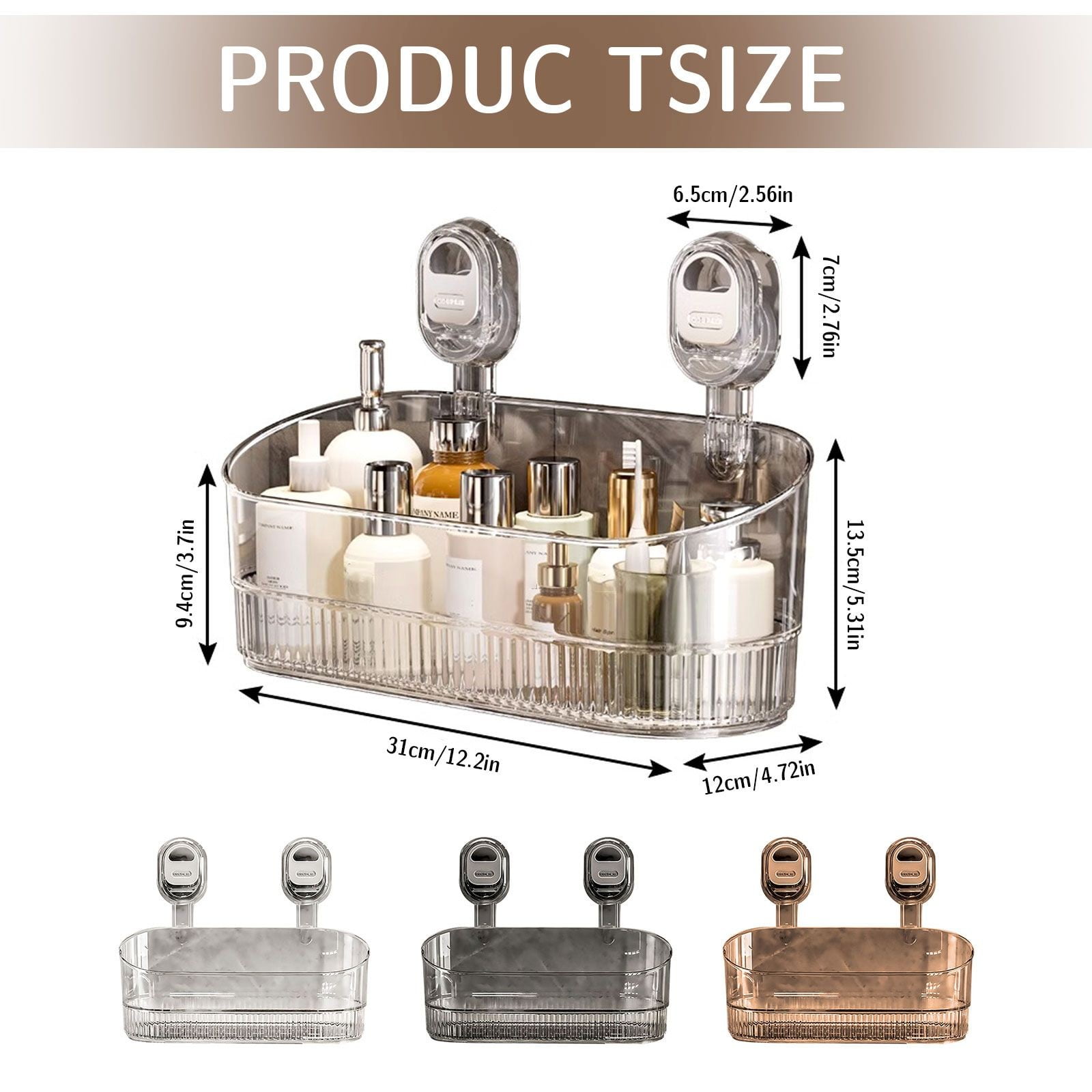 Boutique Kitchen Clearance No Drill Bathroom Suction Storage Box ...