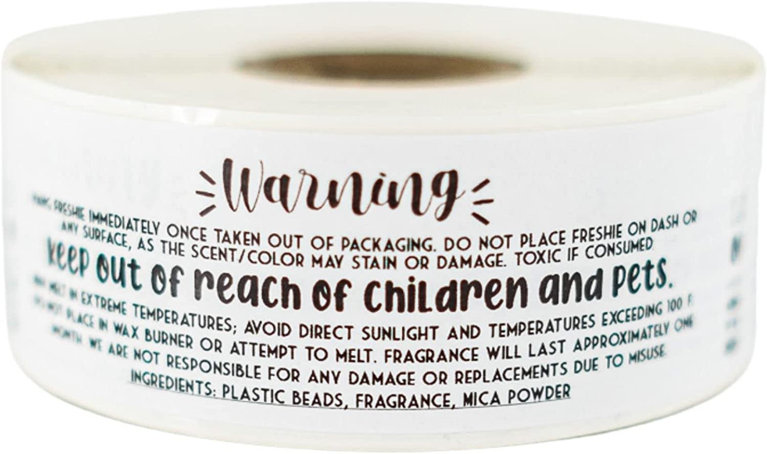 Boutique Marketing LLC Freshie Warning Label Stickers 350 Per Roll 1.1 ...