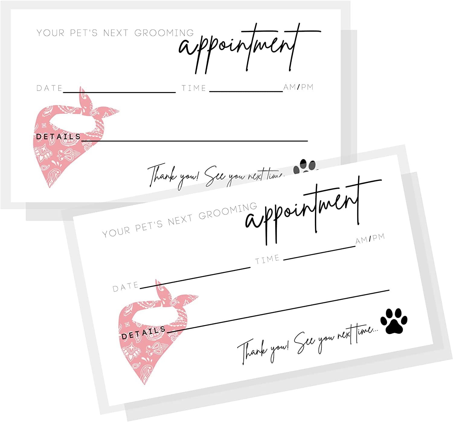 Boutique Marketing LLC Pet Grooming Appointment Reminder Cards Physical ...