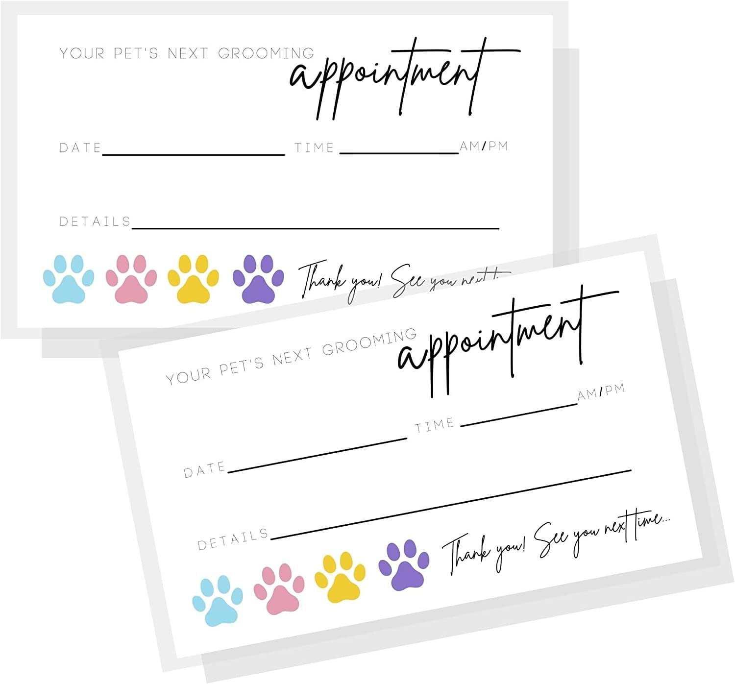 Boutique Marketing LLC Pet Grooming Appointment Reminder Cards Physical ...