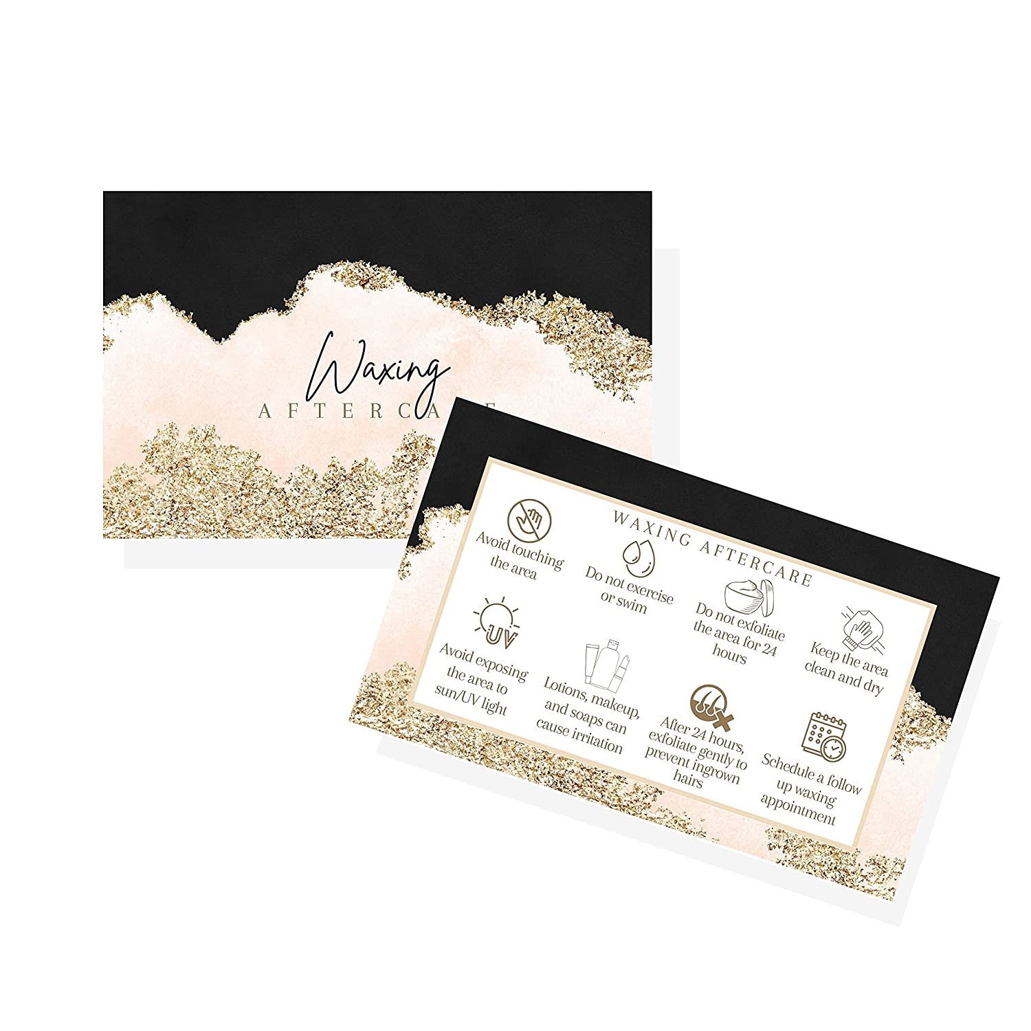 Boutique Marketing LLC Waxing Hair Removal Aftercare Cards 50 Pack Size ...