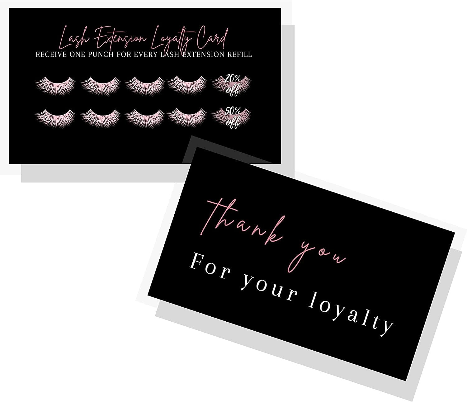 Boutique Marketing Lash Extension Loyalty Discount Cards 50 Pack 3.5 x ...