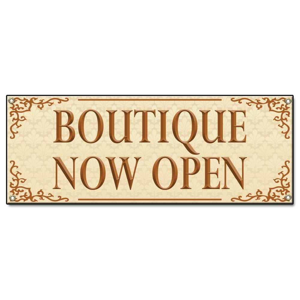 Boutique Now Open | 36" X 96" Banner | Heavy Duty 13oz. Outdoor Vinyl ...