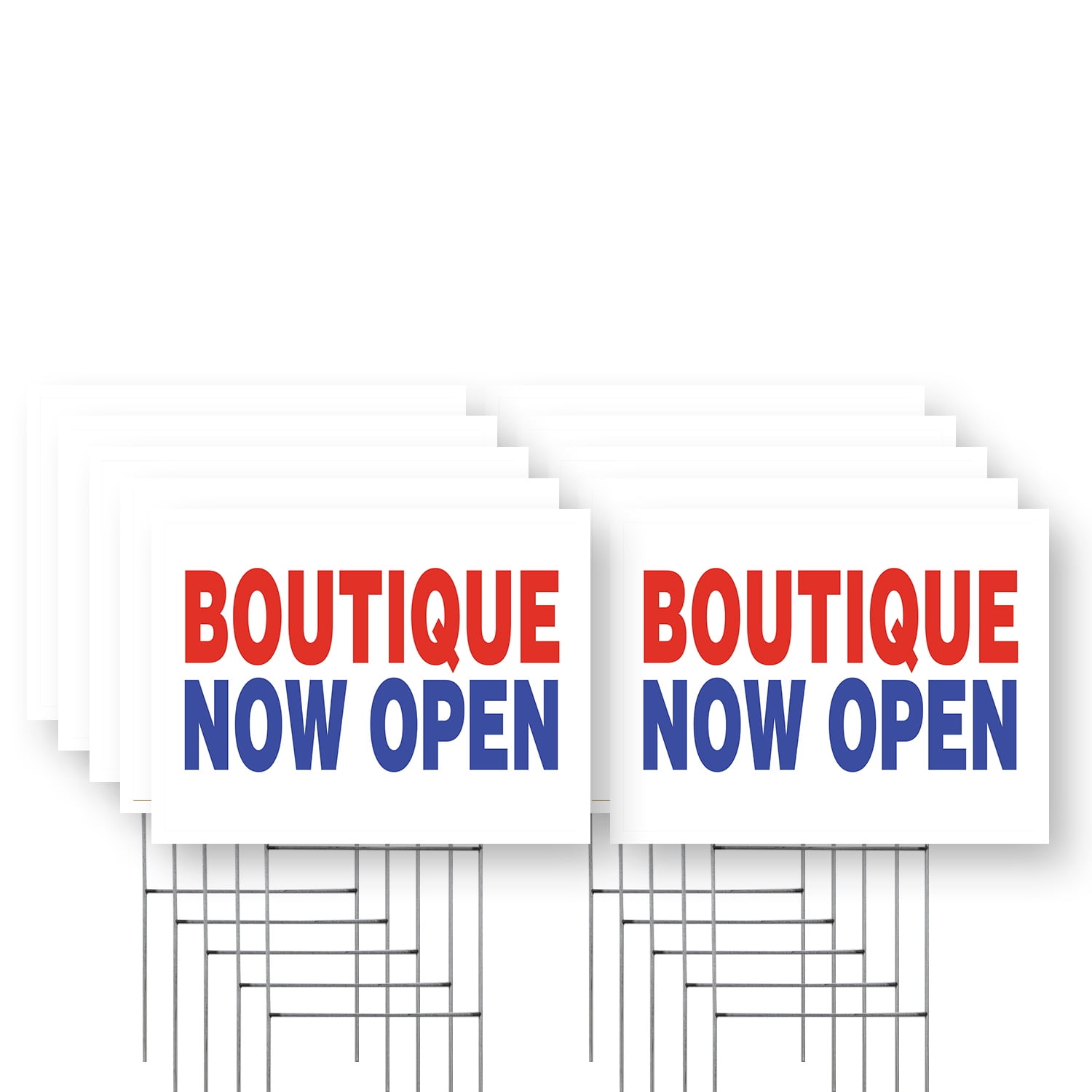 Boutique Now Open Yard Sign 10 Pack of 18 Inch x 24 Inch Single Sided ...