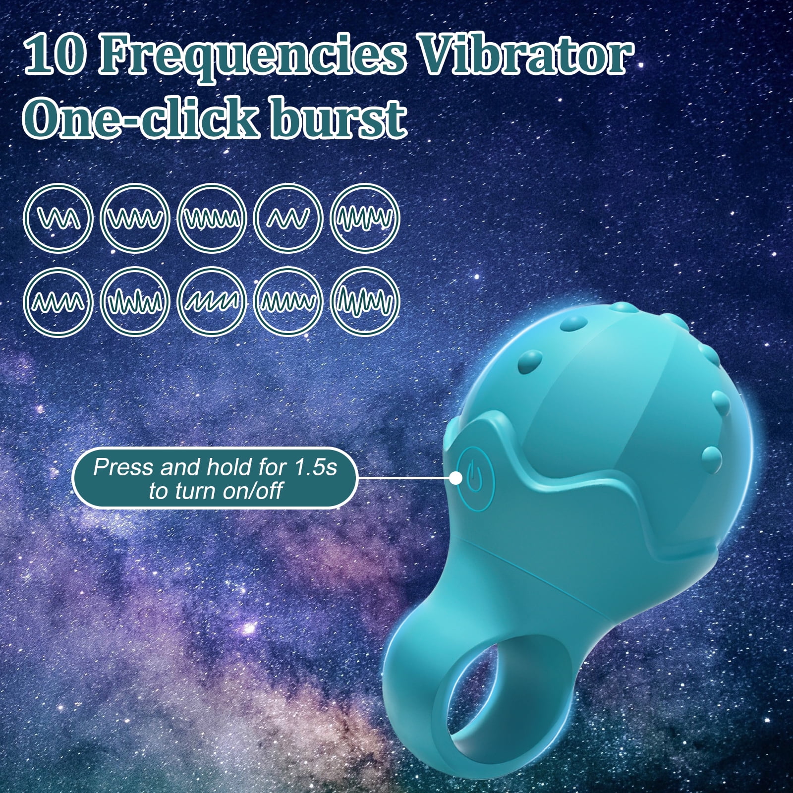 Boutique Rings Vibrator 10 Vibration Modes Wireless Rechargeable