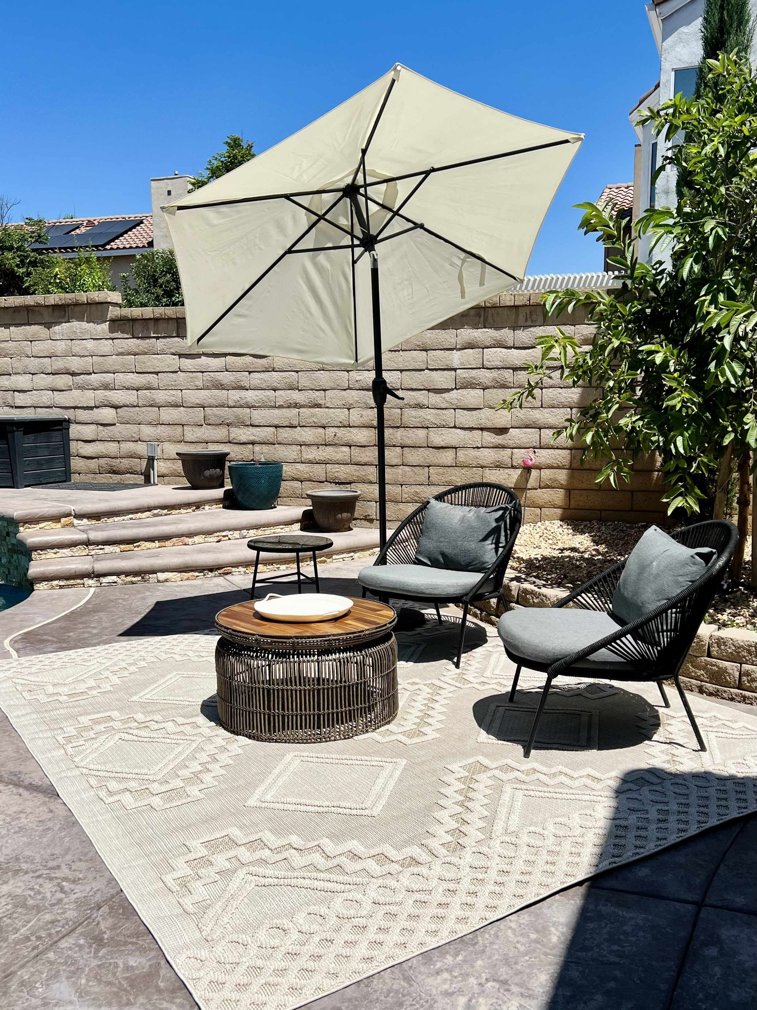 Boutique Rugs Arwid Contemporary Area Rug - Outdoor Safe - Bone, Dark ...