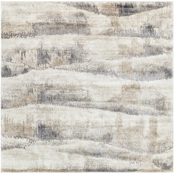 BoutiqueRugs Banji Contemporary Area Rug - Natural Gray, Eggplant, Gray ...