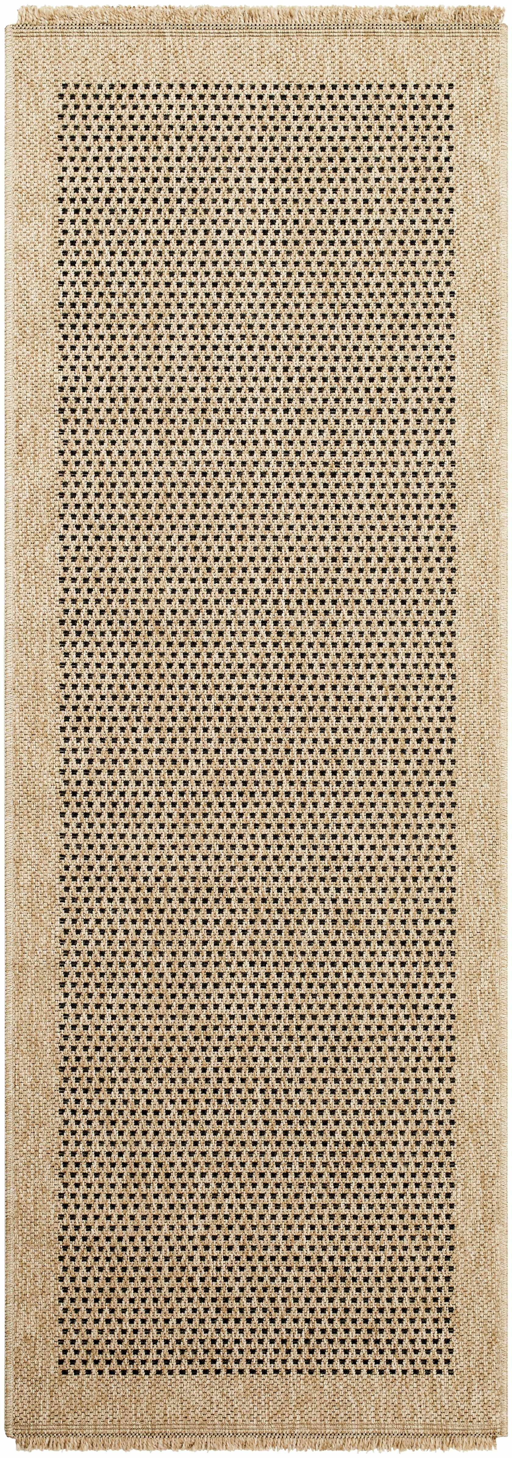 BoutiqueRugs Bast Bordered with Fringe Runner Rug - Outdoor Safe ...