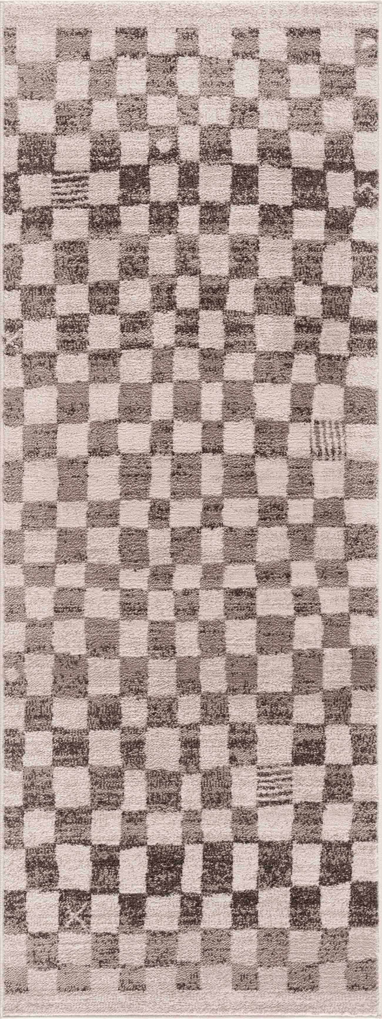 BoutiqueRugs Benjy Modern Checkered Runner Rug - Contemporary Geometric ...