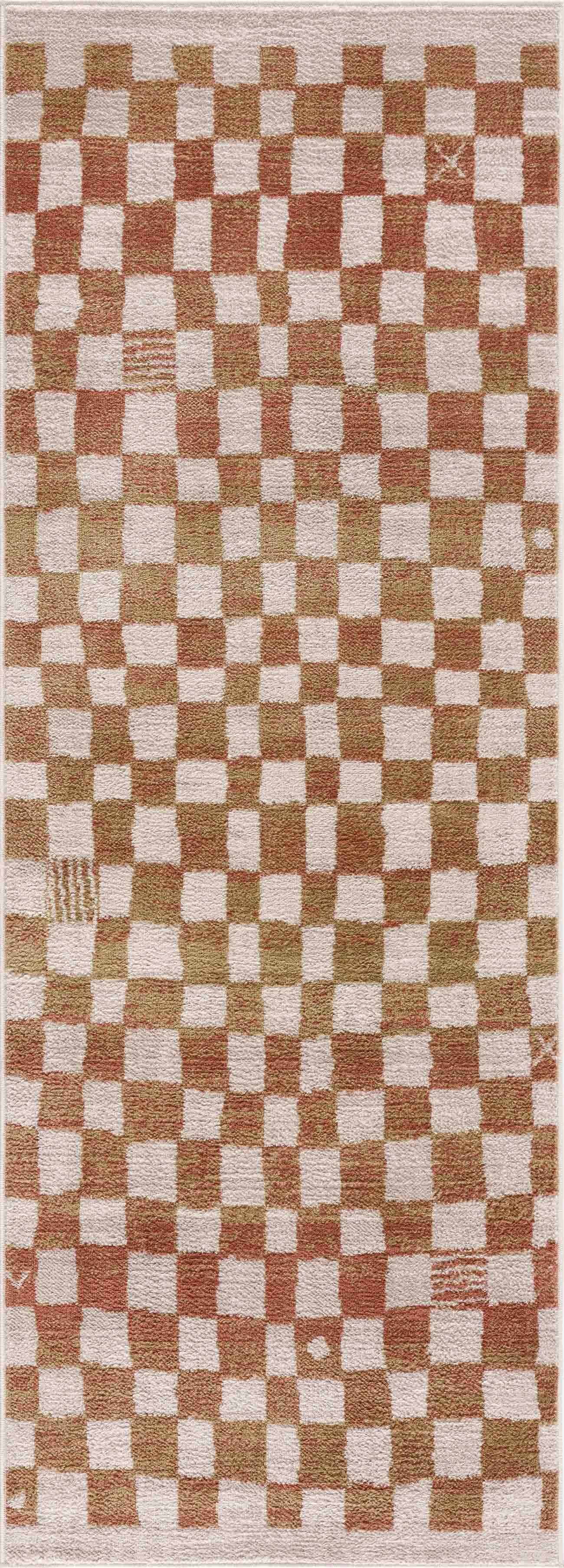BoutiqueRugs Benjy Modern Checkered Runner Rug - Contemporary Geometric ...