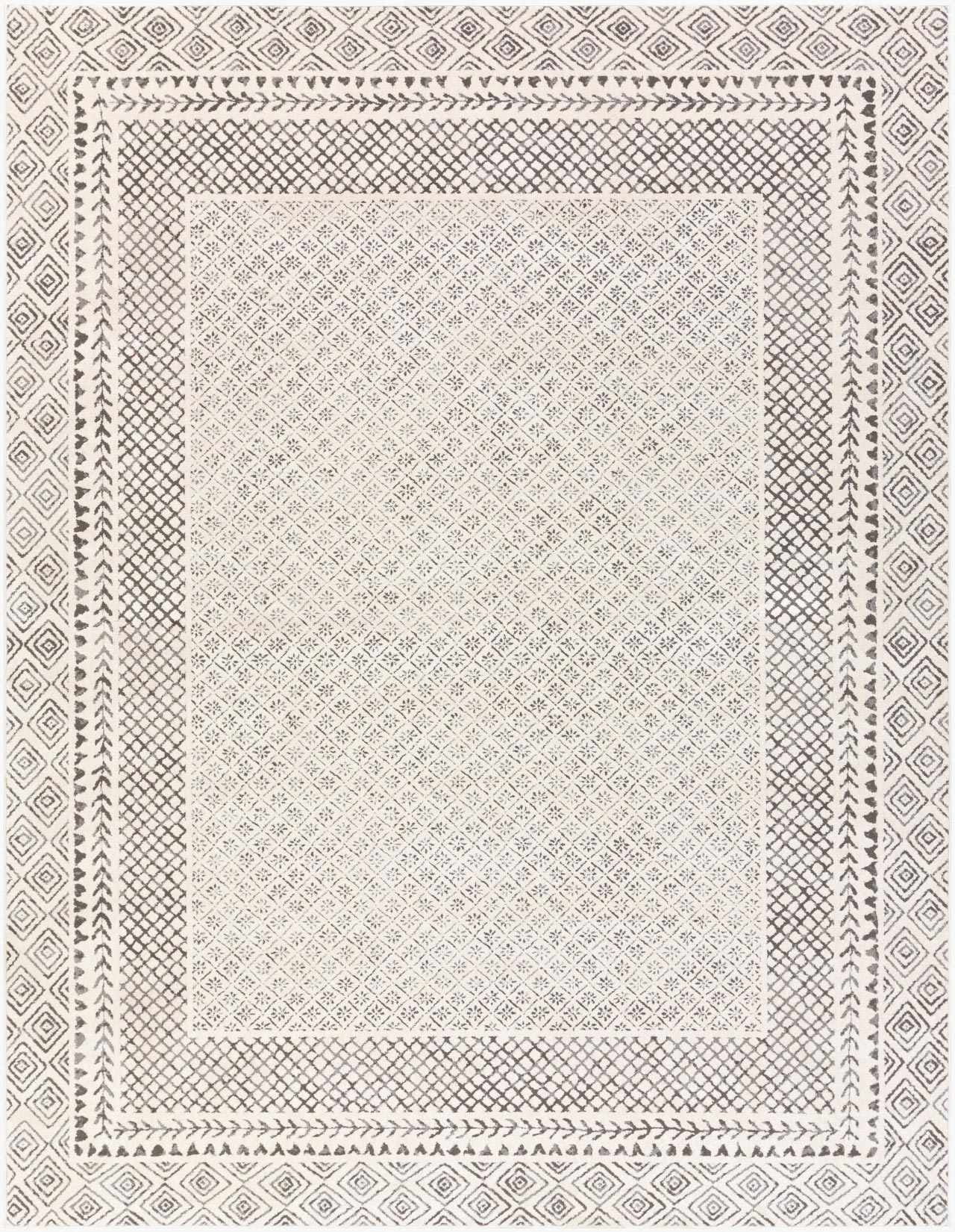BoutiqueRugs Burdette Farmhouse Black and White Soft Neutral Area Rug ...
