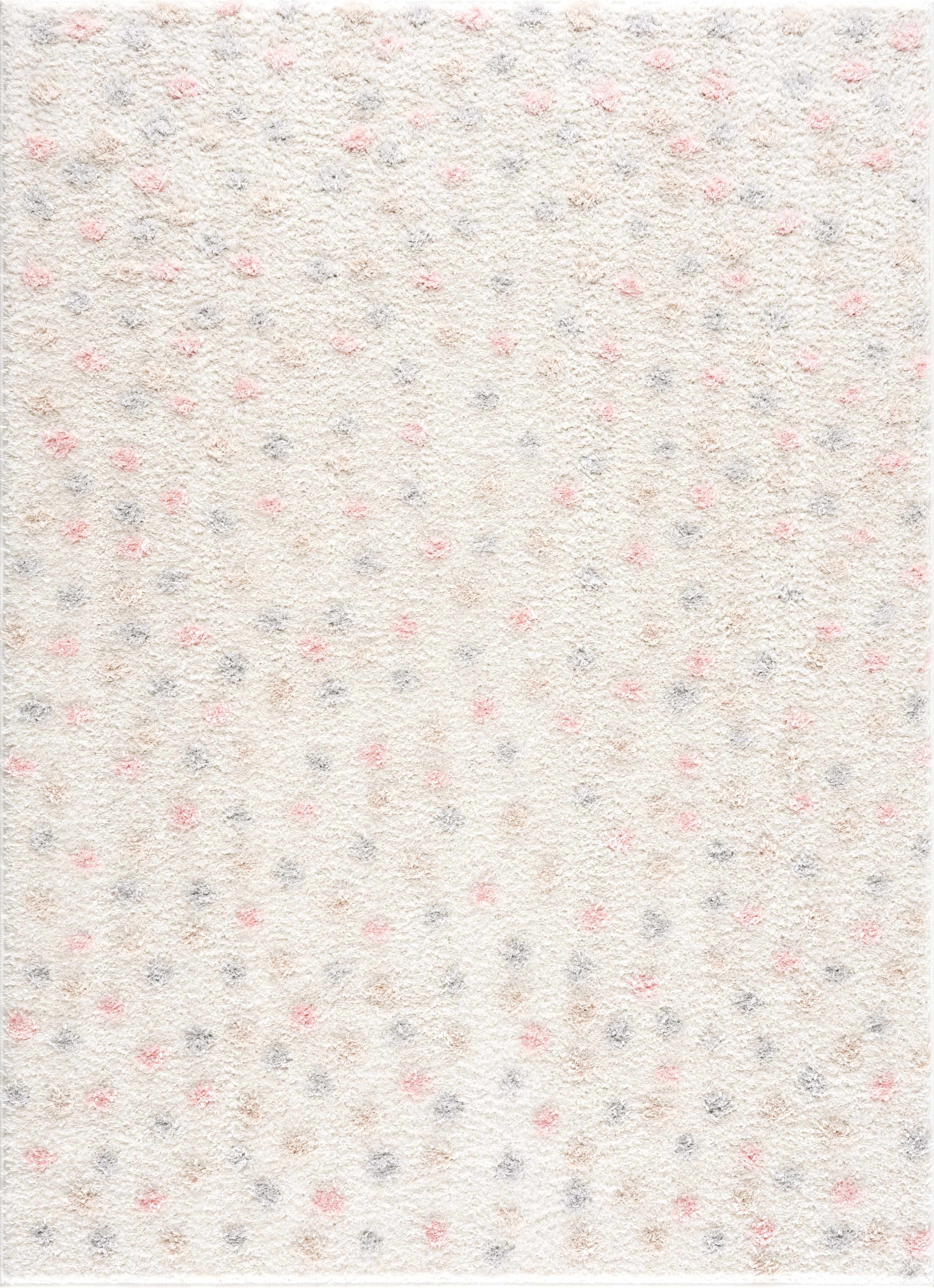 Boutique Rugs Cansu Polka Dot Shag Area Rug - Beige, Light Blue, Light ...