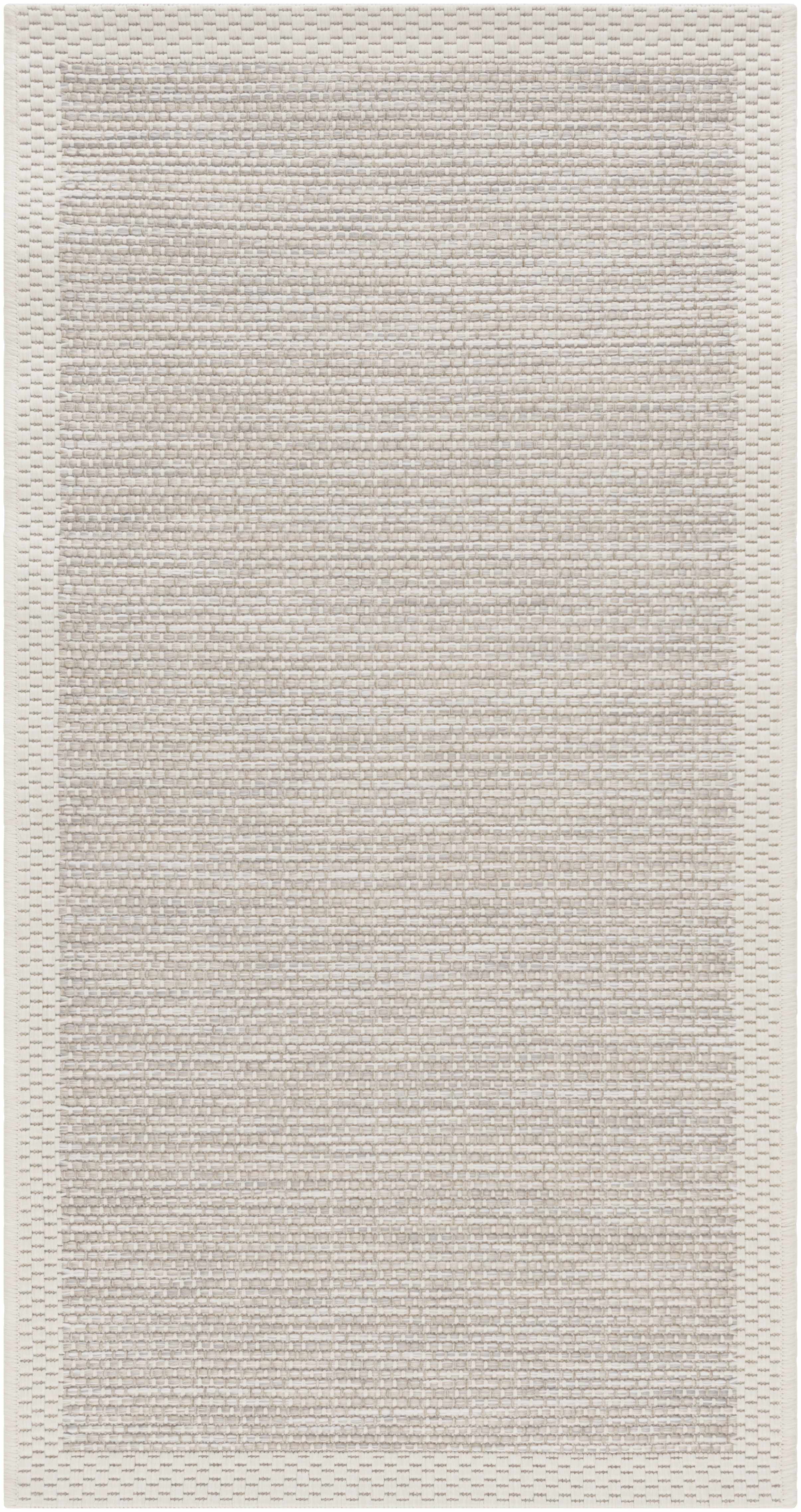 BoutiqueRugs Escalon Cream Bordered Runner Rug - Outdoor Safe - Taupe ...
