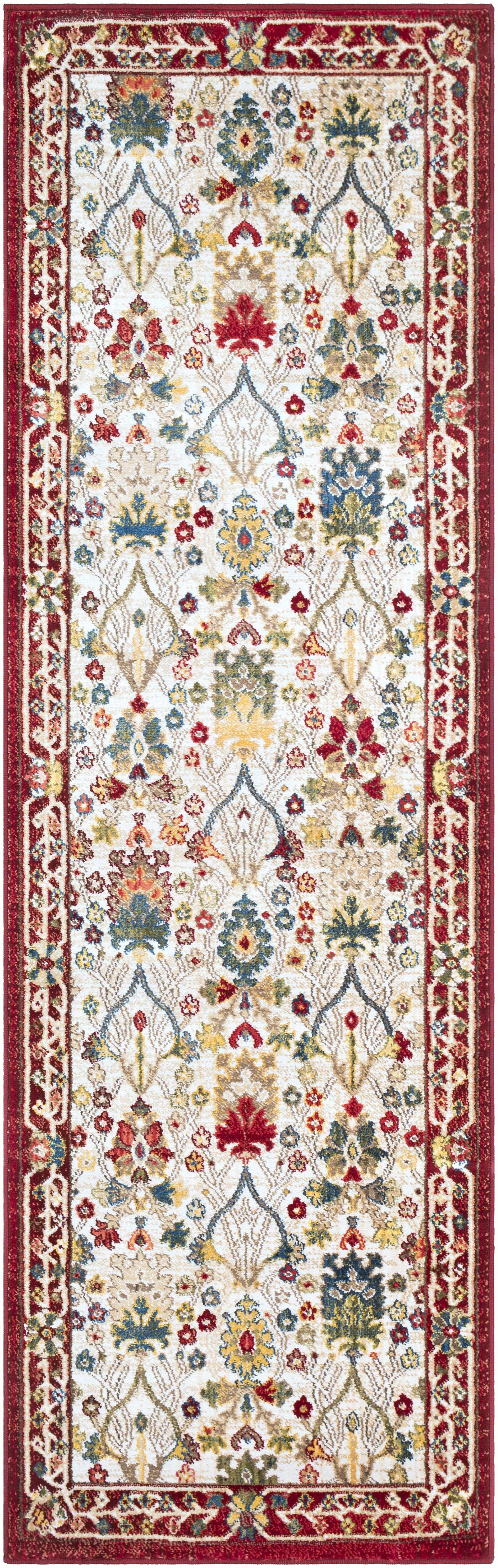 Boutique Rugs Goff Traditional Floral Bordered Runner Rug - Oriental ...
