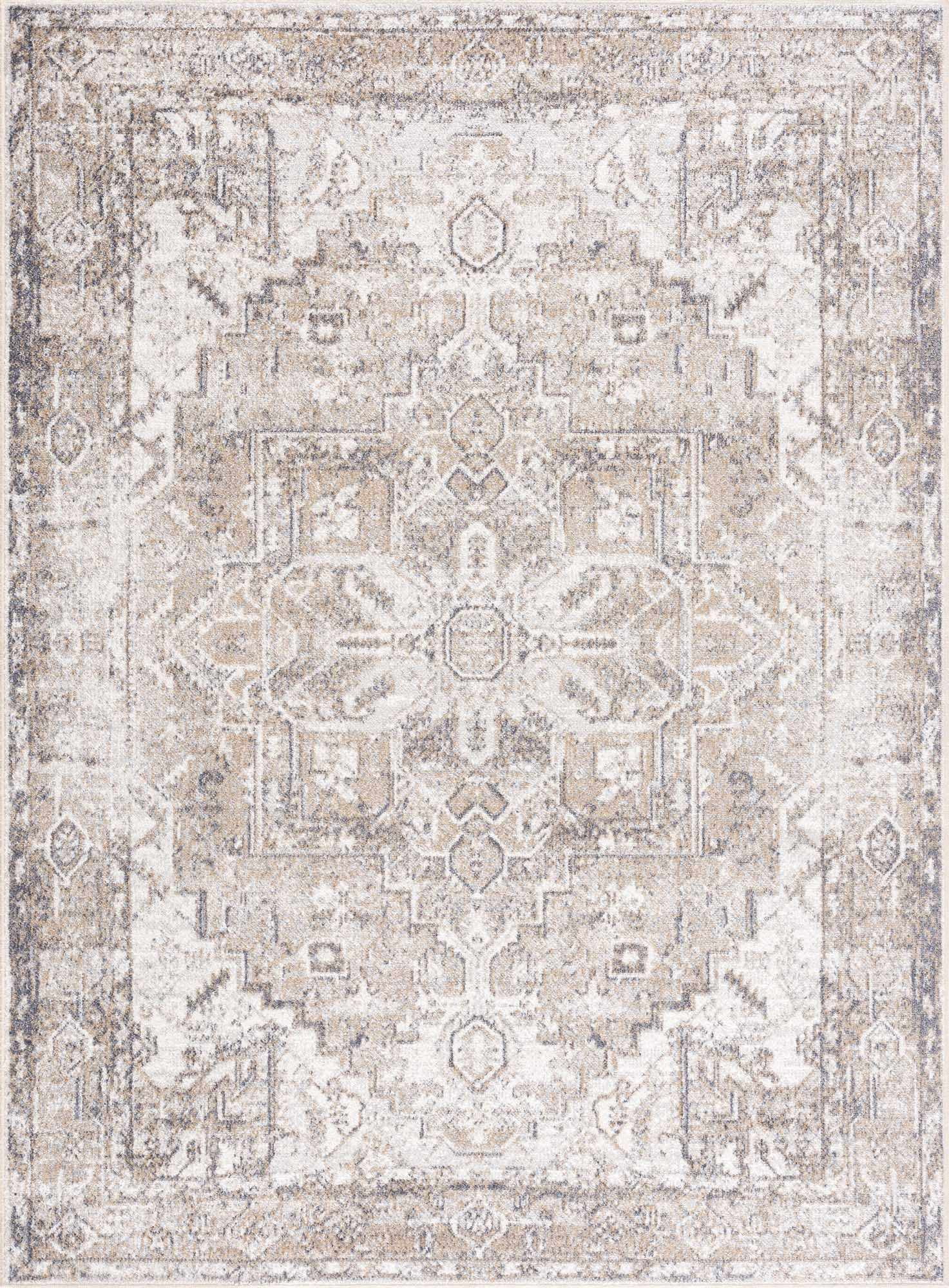 BoutiqueRugs Hera Farmhouse Area Rug - Machine Washable - Blue, Brown ...