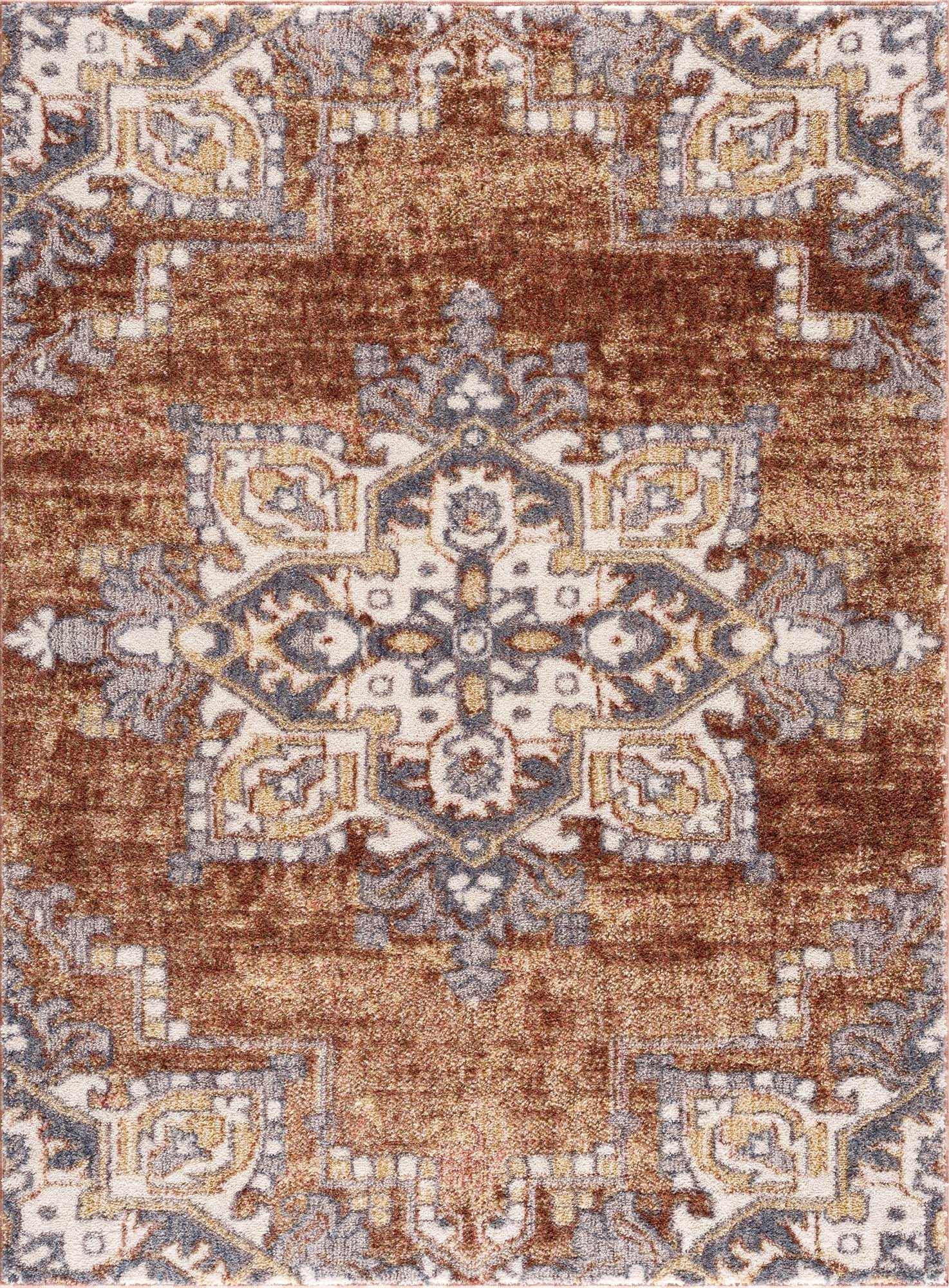 BoutiqueRugs Jared Farmhouse Area Rug - Dark Beige - 5'3" x 7 ...