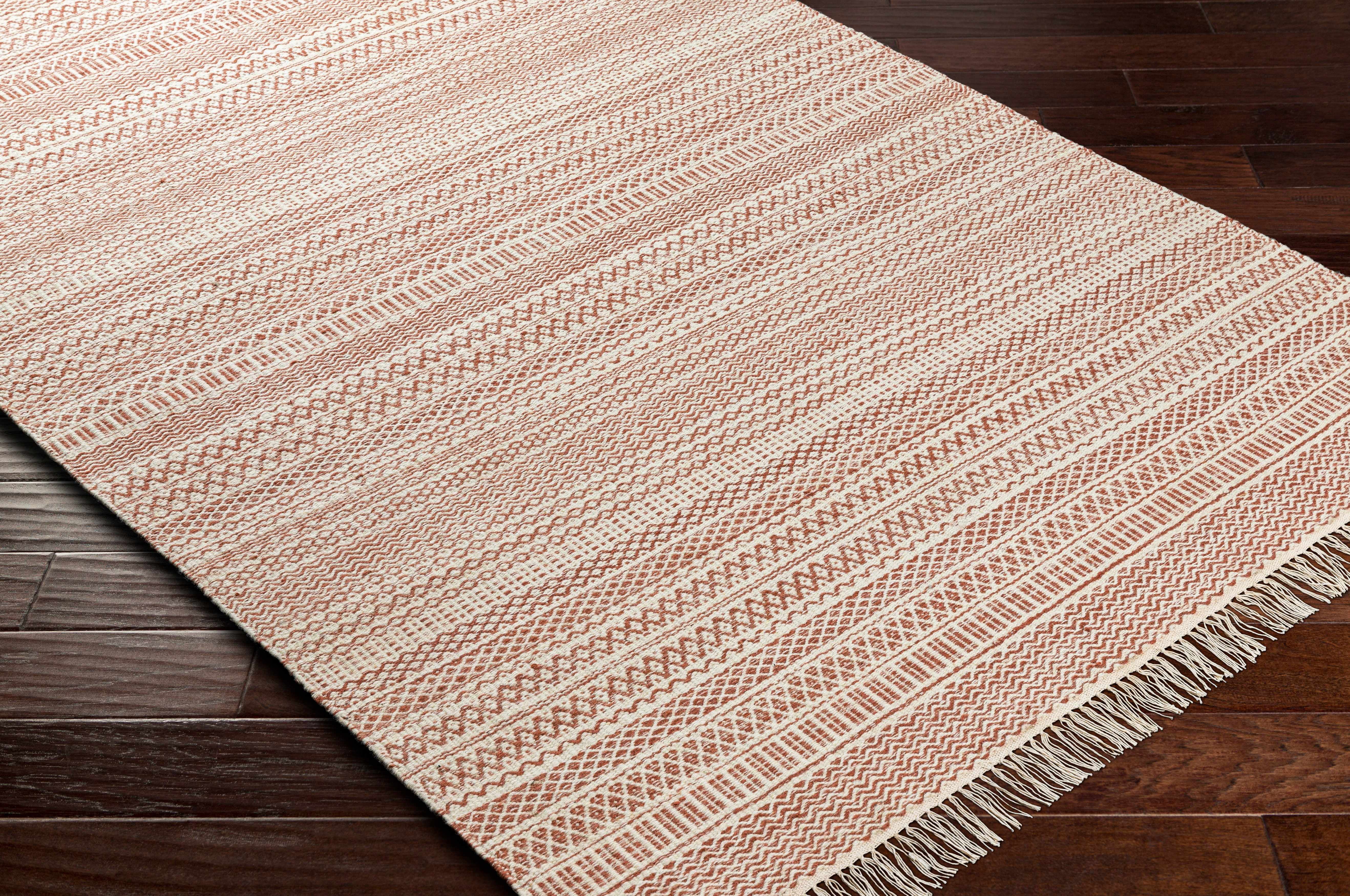 BoutiqueRugs Kalinga Farmhouse Area Rug - Rust, Cream - 3' x 5 ...