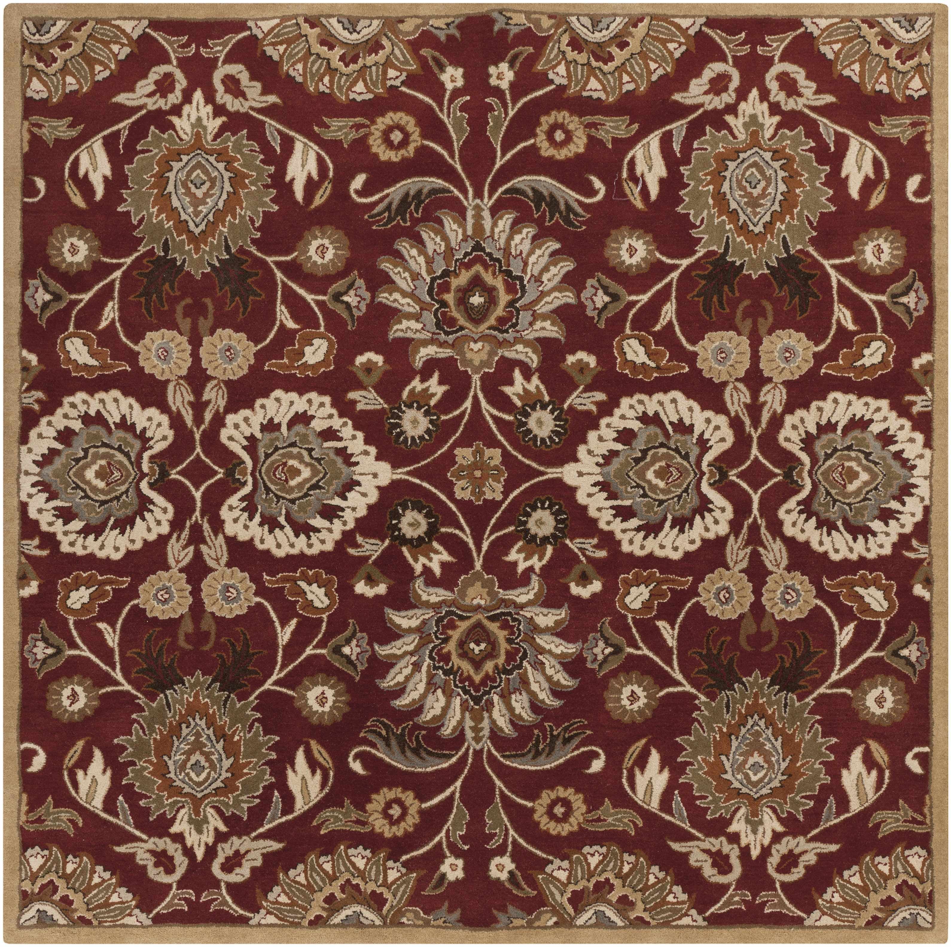 BoutiqueRugs Masaryktown Traditional Area Rug - Dark Red, Mustard, Tan ...