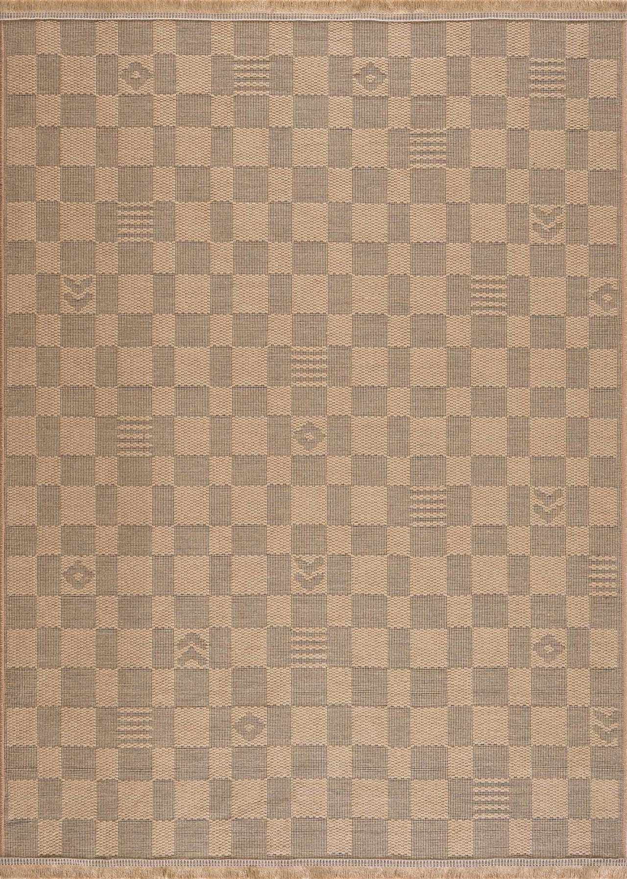 BoutiqueRugs Nairi Modern Checkered Jute Area Rug - Bohemian Natural ...