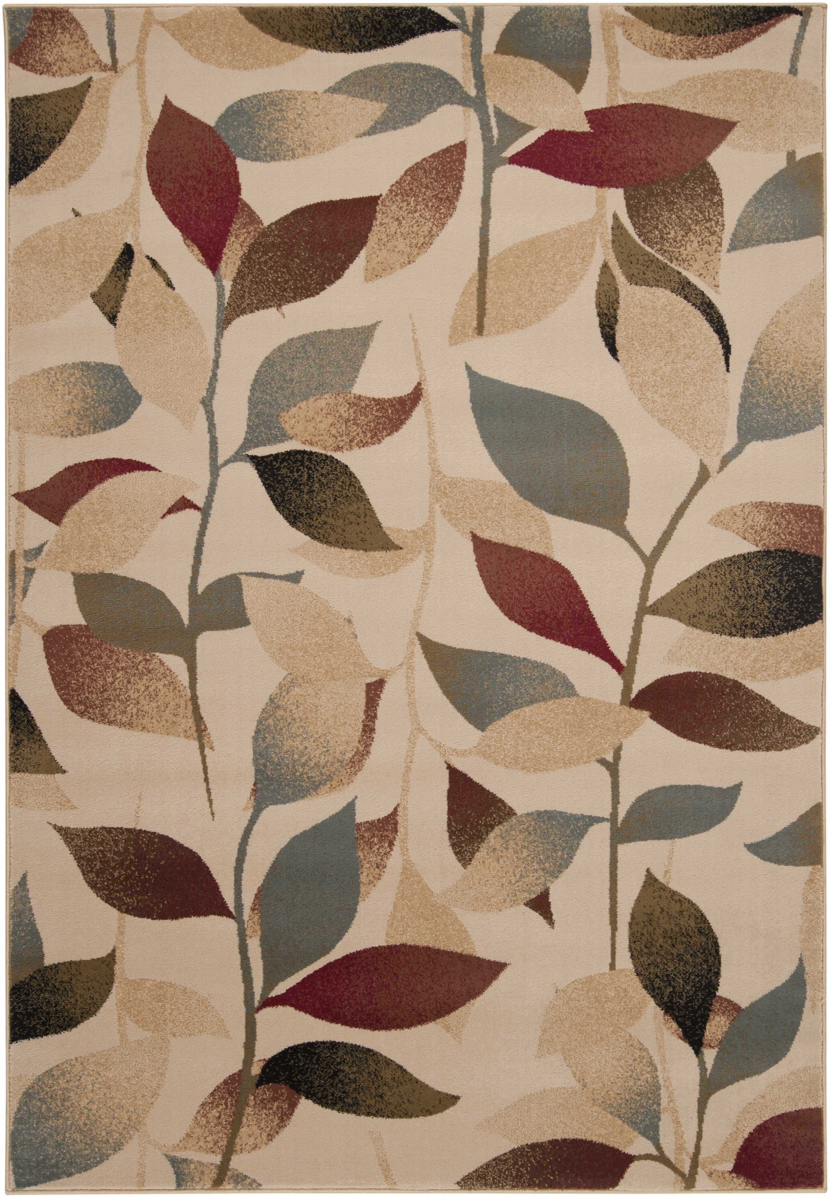 Boutique Rugs Ober Contemporary Floral Area Rug - Modern Patterned Leaf ...