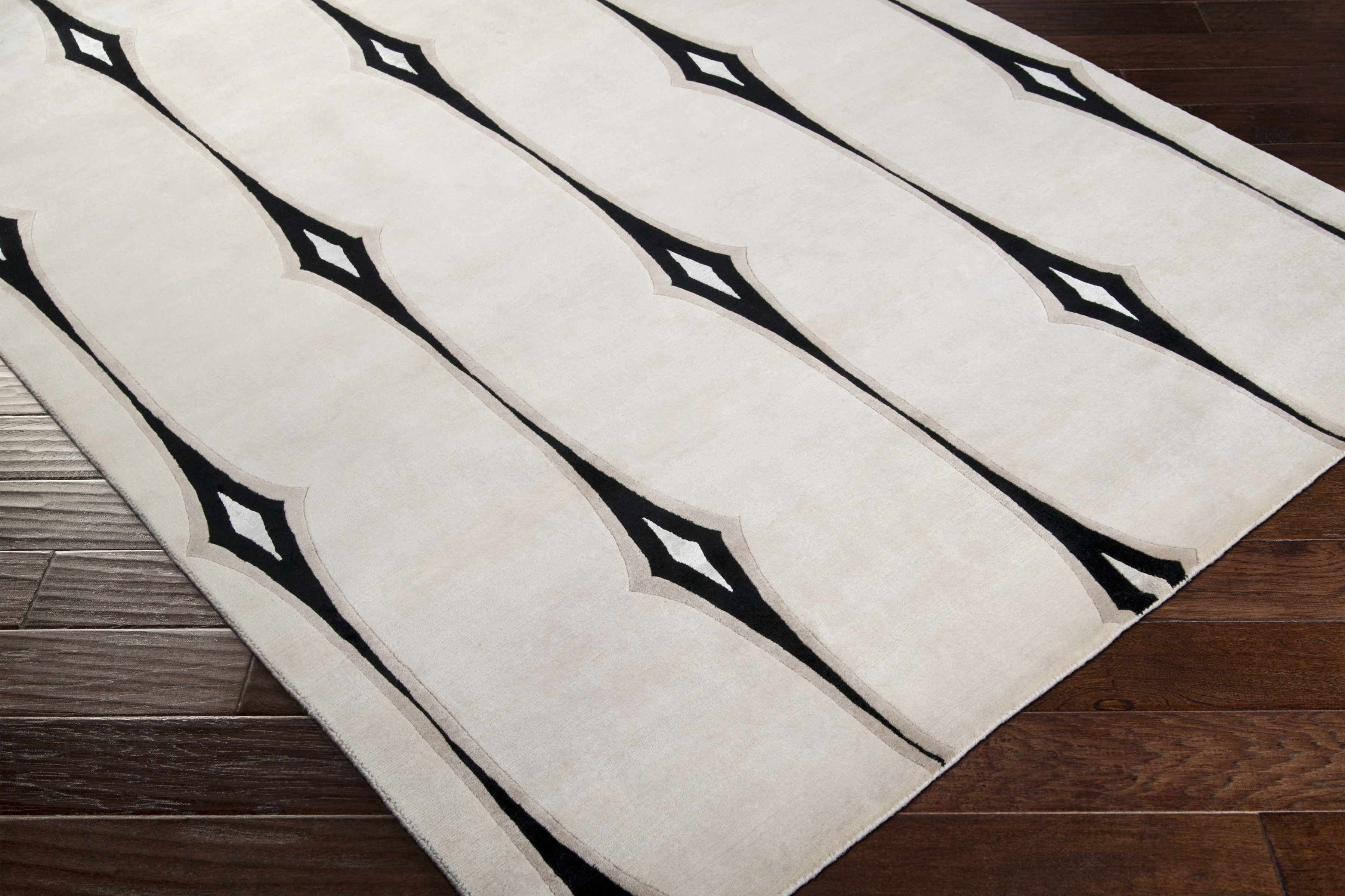 BoutiqueRugs Smartt Contemporary Area Rug - Beige, Black, Peach - 5' x ...