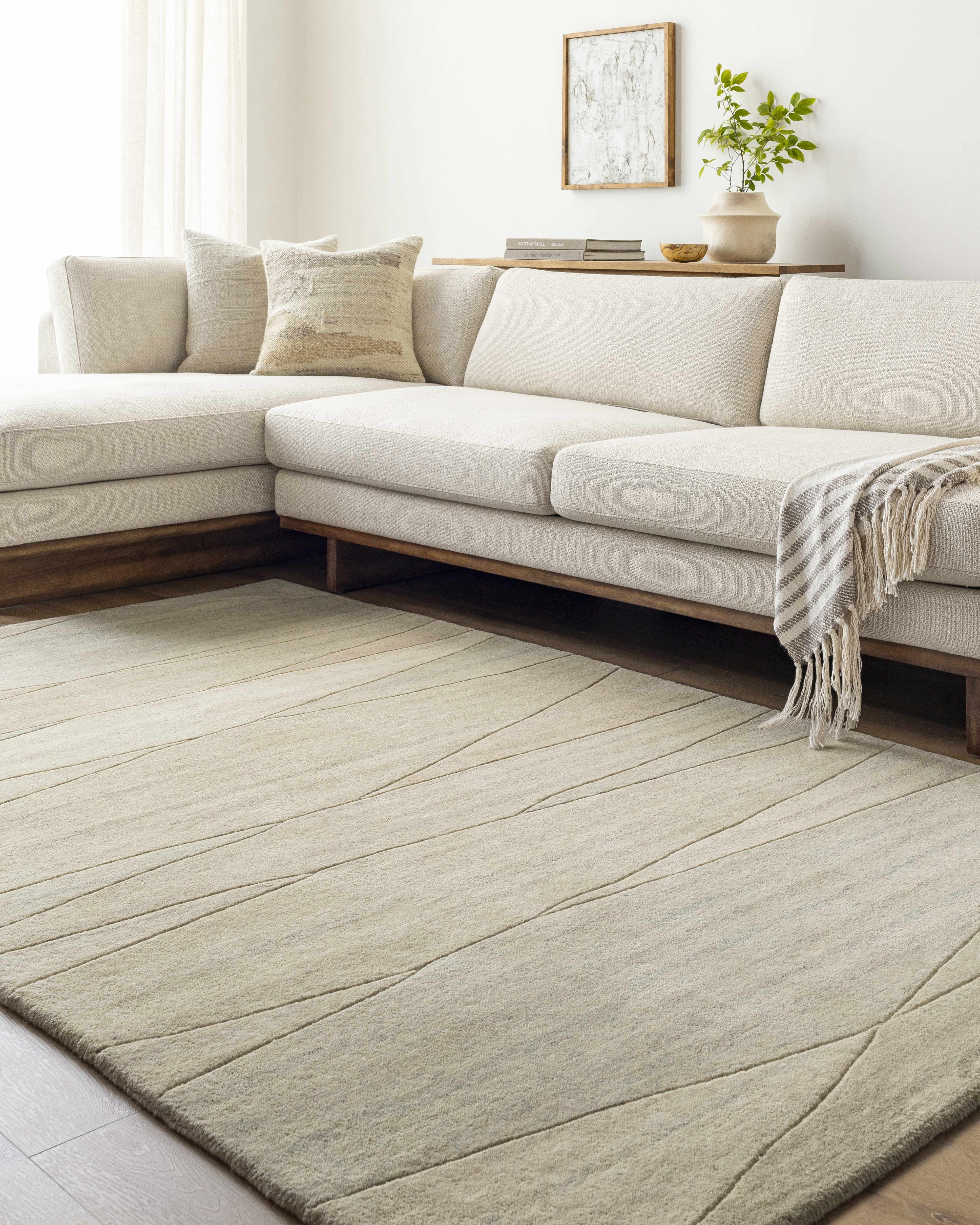 BoutiqueRugs Susie Contemporary Area Rug - Ash, Tan - 18" x 18" Sample ...