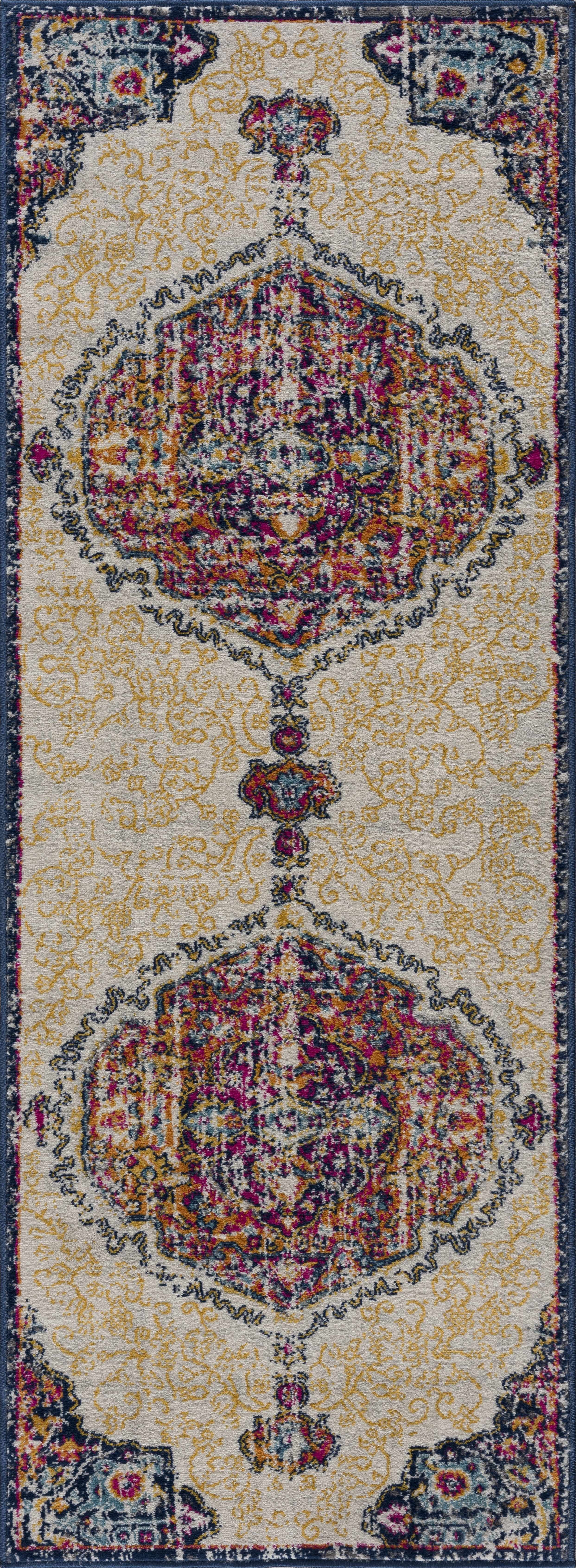 Boutique Rugs Tigris Traditional Runner Rug - Orange, Ivory, Fuchsia ...