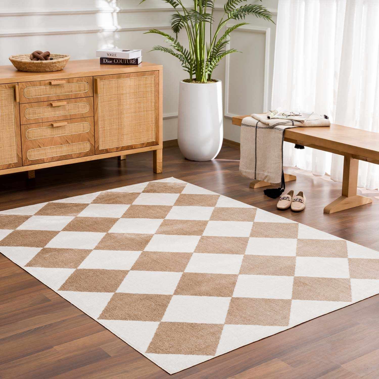 Boutique Rugs Ulric Contemporary Area Rug - Machine Washable - Cream ...