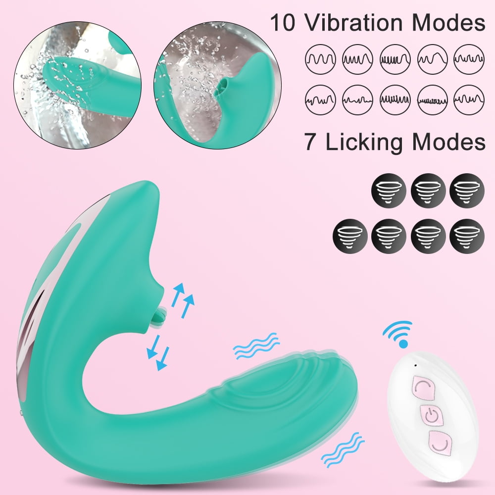 Boutique Wearable Remote Control Vibrator Couples Vibrator With Tongue Licking Waterproof G Spot
