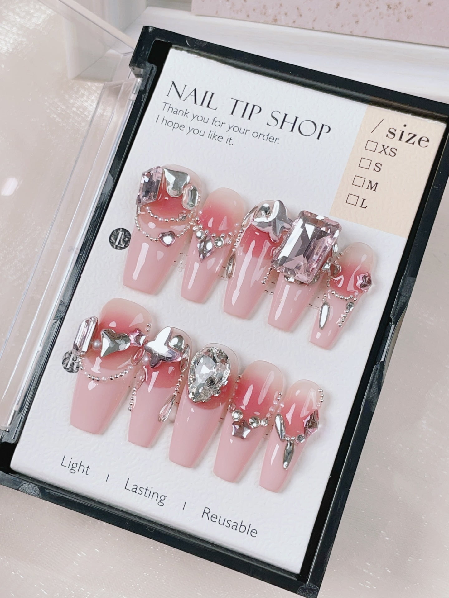 Boutique pure handmade wearing nail advanced sense French light luxury ...