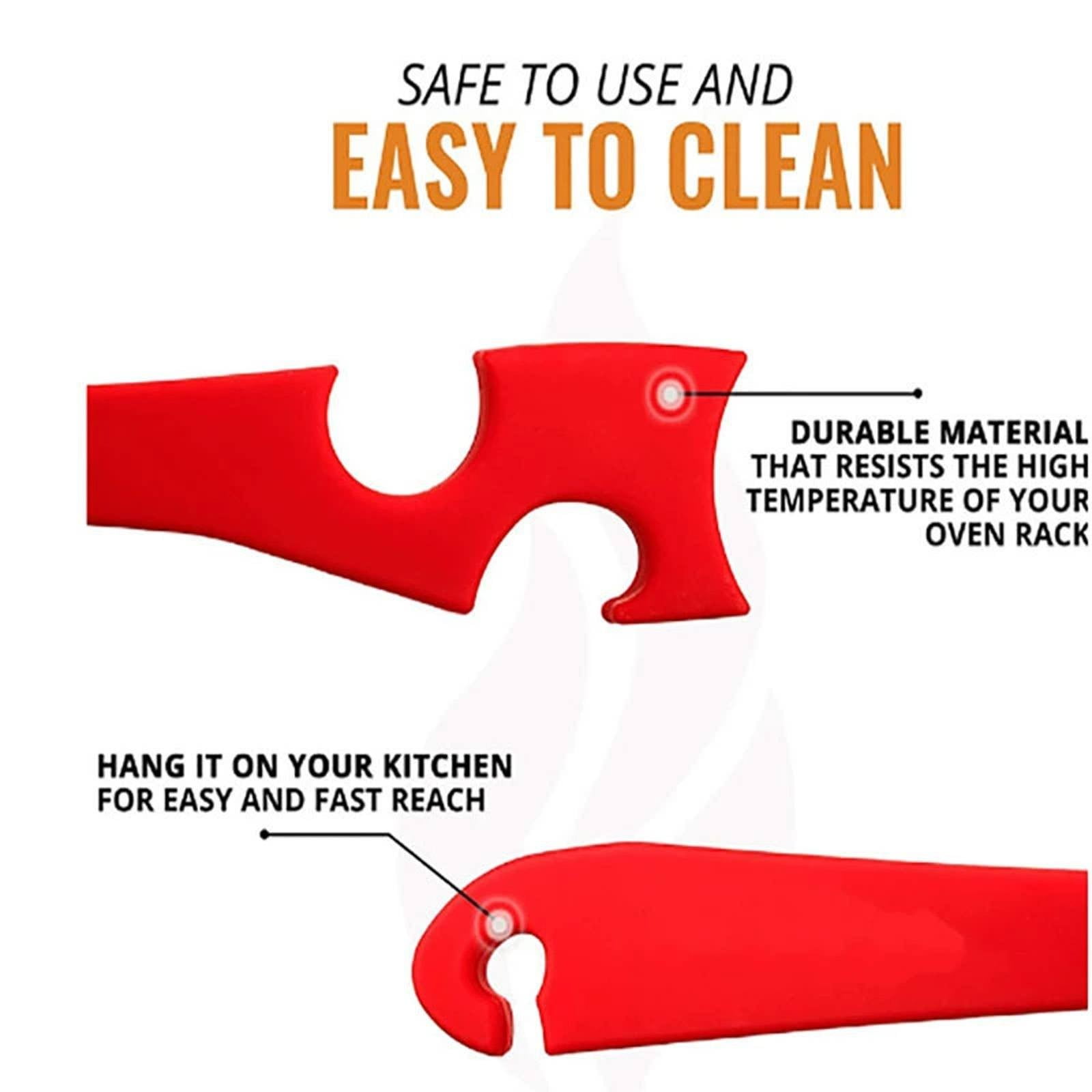 BoutiqueClearance Silicone Oven Rack Push Pull tool With Longer Handle ...