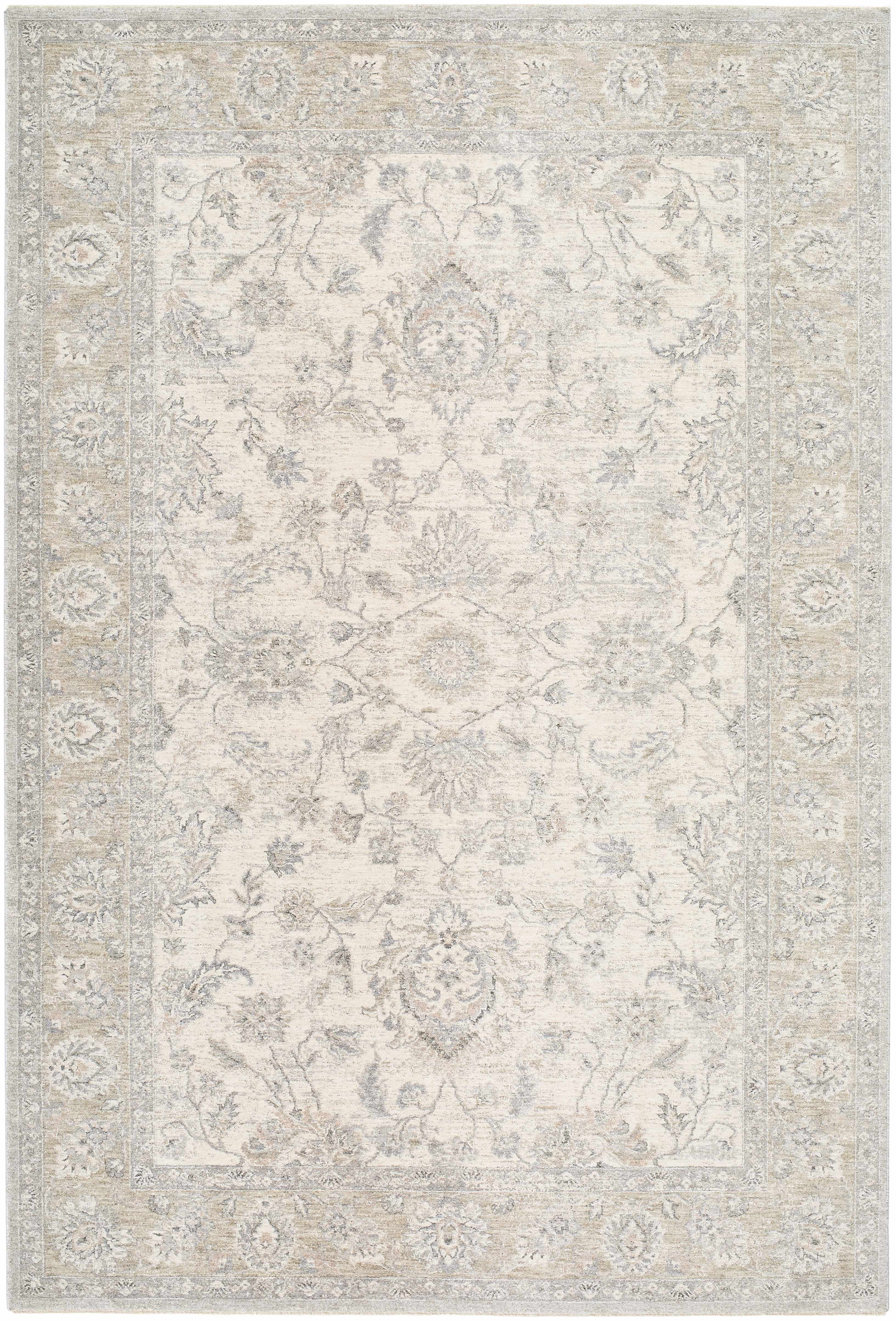 BoutiqueRugs Adriel Traditional Area Rug - Cream, Beige, Light Gray - 5 ...