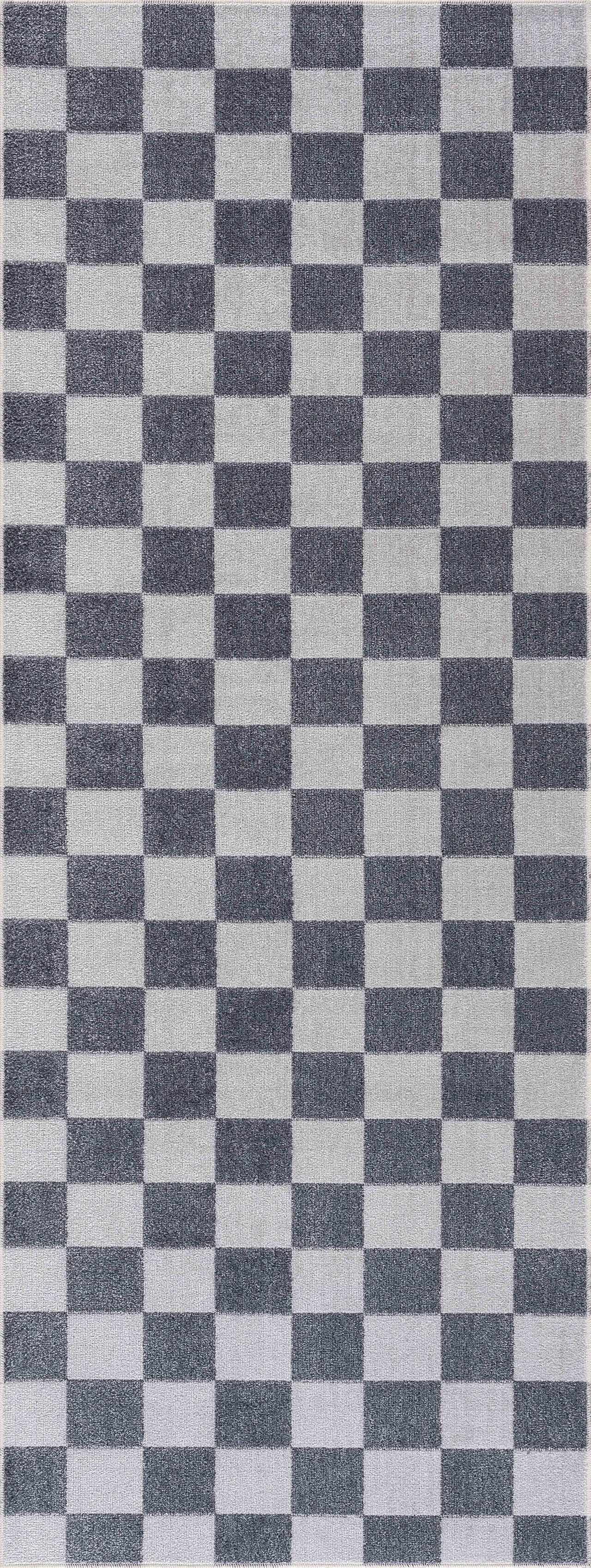 Boutique Rugs Alia Gray Modern Checkered Runner Rug - Contemporary ...