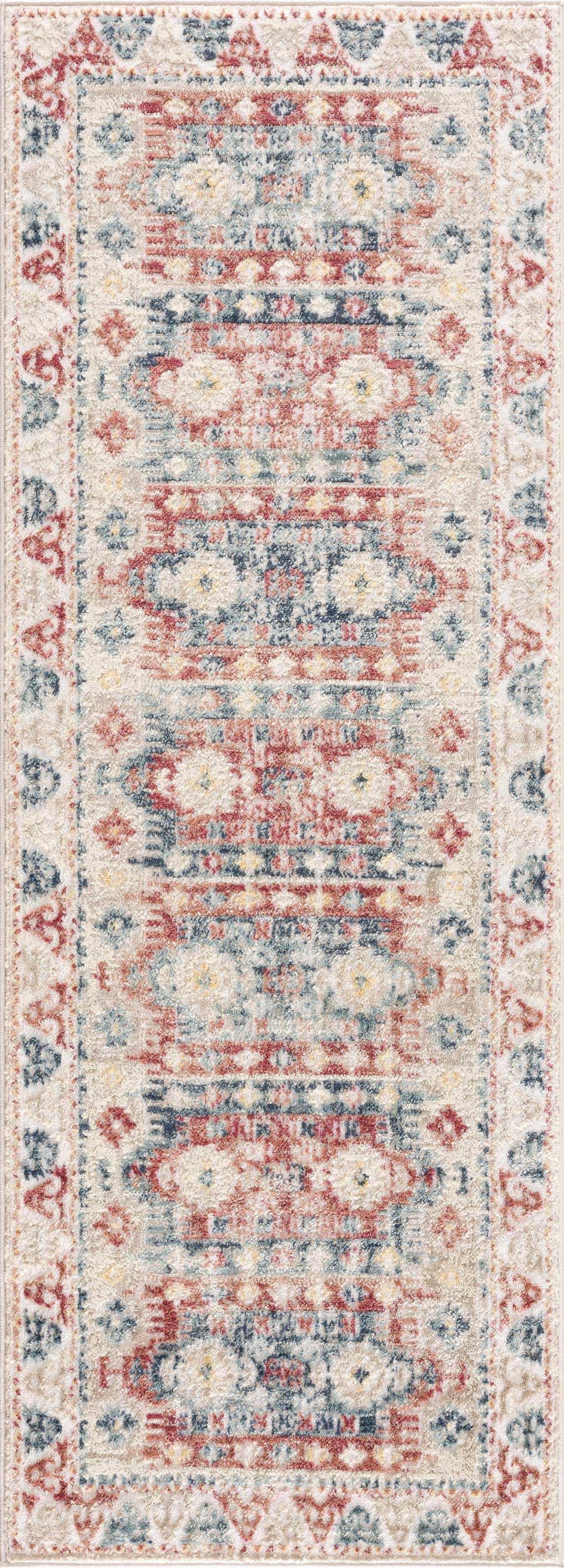 BoutiqueRugs Bindi Traditional, Vintage Runner Rug - Blue, Light Rose ...