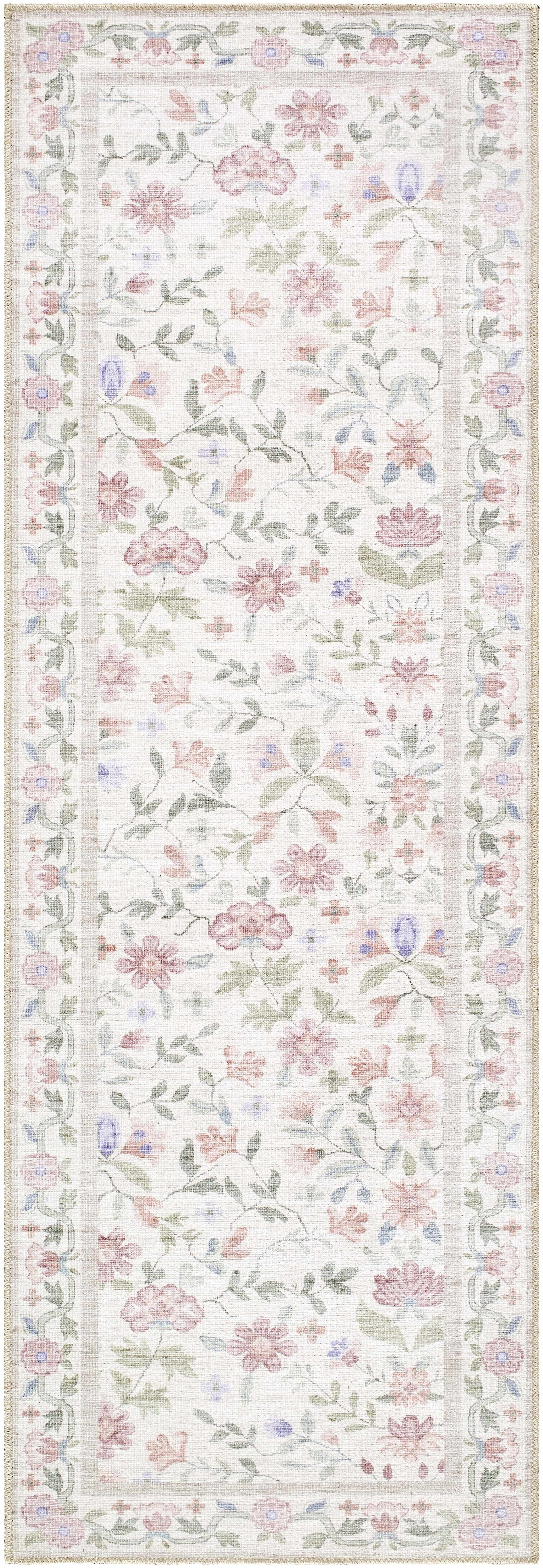 BoutiqueRugs Brigid Contemporary Floral Runner Rug for Hallway, Kitchen ...