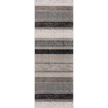 Geometric Bohemian Design Long Floor Area Indoor Runner Rug 2' x 10 ...