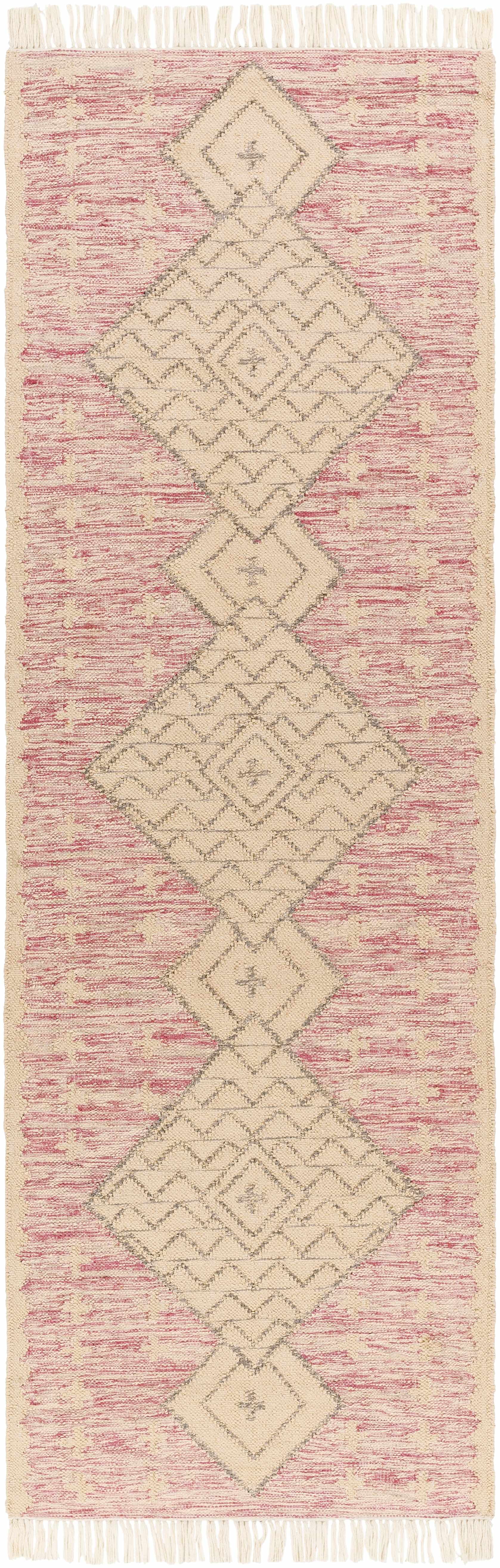 BoutiqueRugs Sang Bohemian, Transitional Runner Rug - Dusty Pink, Dark ...