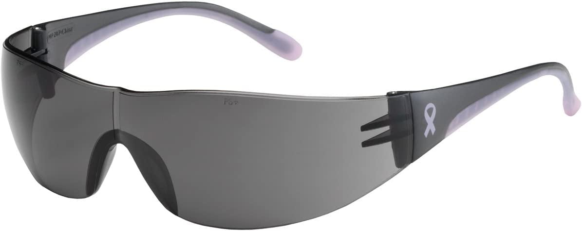 Eva, Safety Glasses, Anti-Scratch, Gray Lens, Gray, Pink Frame ...